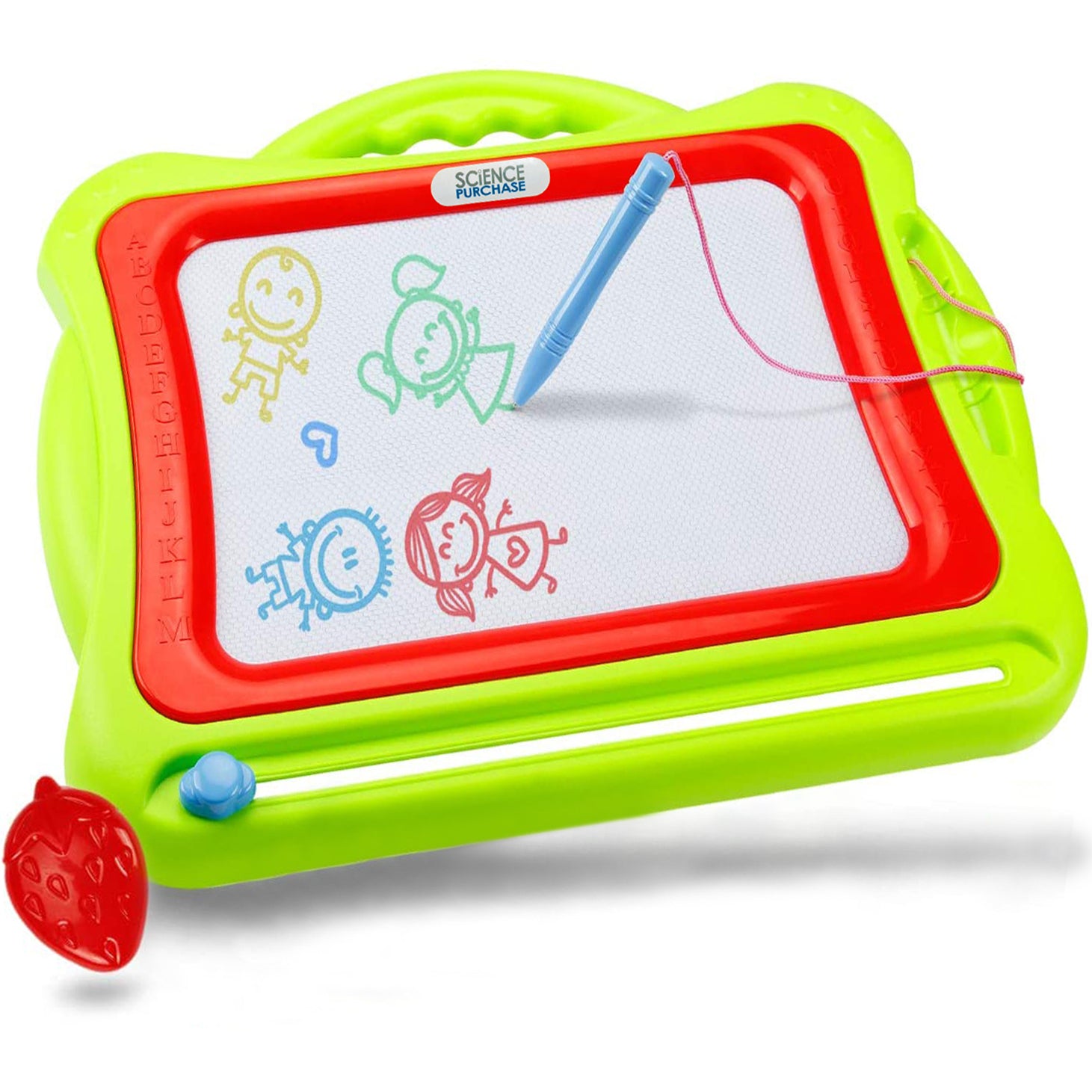 Magnetic Drawing Doodle Board, Tethered Pen Writes in Color, Writing E ...