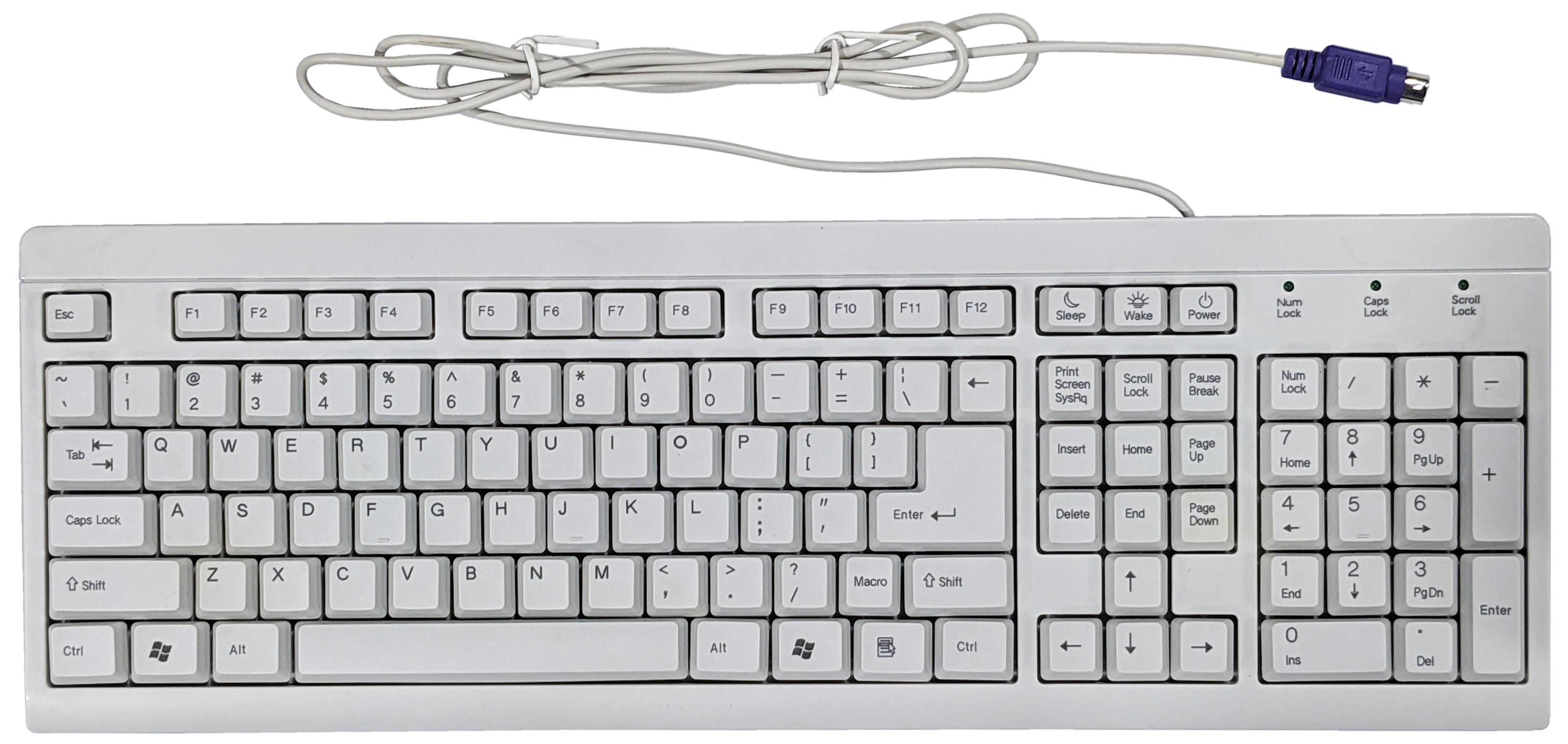 108-Key Ergonomic Keyboard with PS/2 Connector (EKB-8003-BG ...