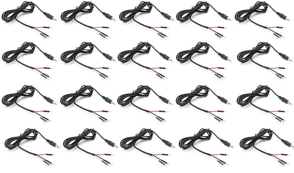 20 Pack 3.5mm Breakout Stereo Male Cable to 3x Dupont Male, 6 Feet Tot ...