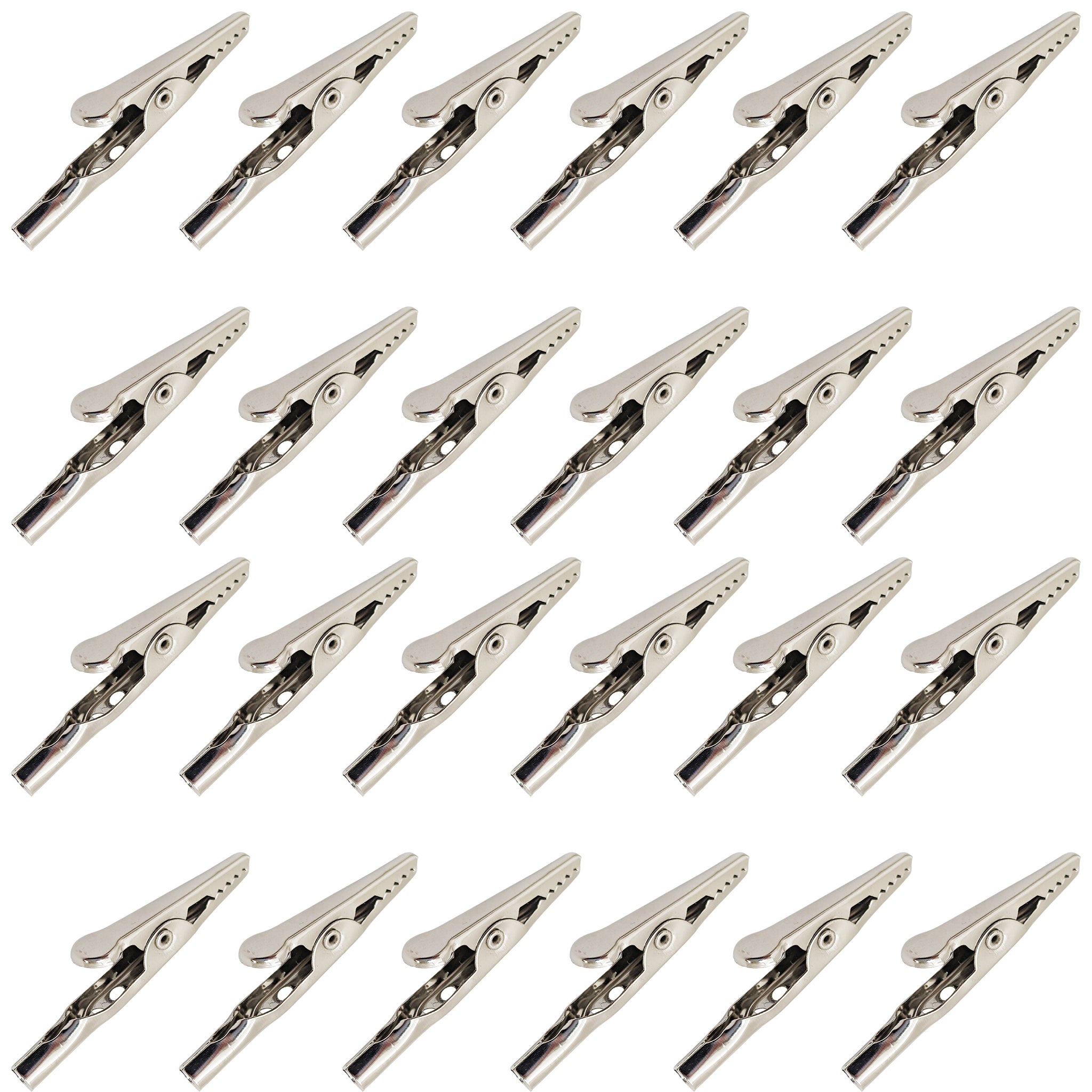 50 Pack Alligator Clips, 2 Inches Long, 3/8" Jaw Opening, Accepts Bana ...