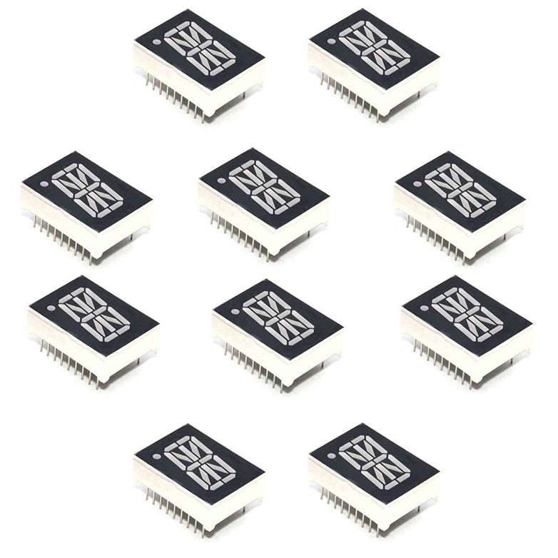 10 Pack 0.8 inch (20mm) 16 Segment Single Digit Alphanumeric Display ...