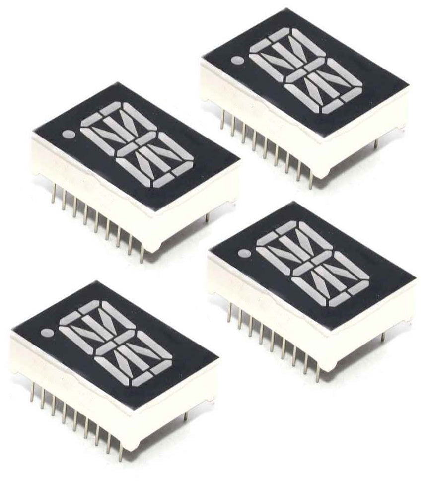 4 Pack 0.8 inch (20mm) 16 Segment Single Digit Alphanumeric Display, R ...
