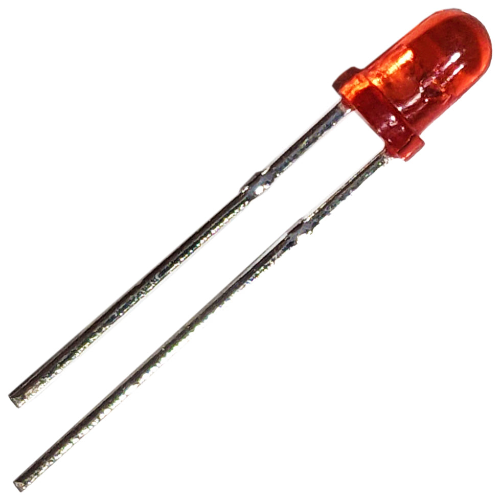 100 Pack 3mm Transparent Red Lens LED, 2-Pin Light Emitting Diode for ...