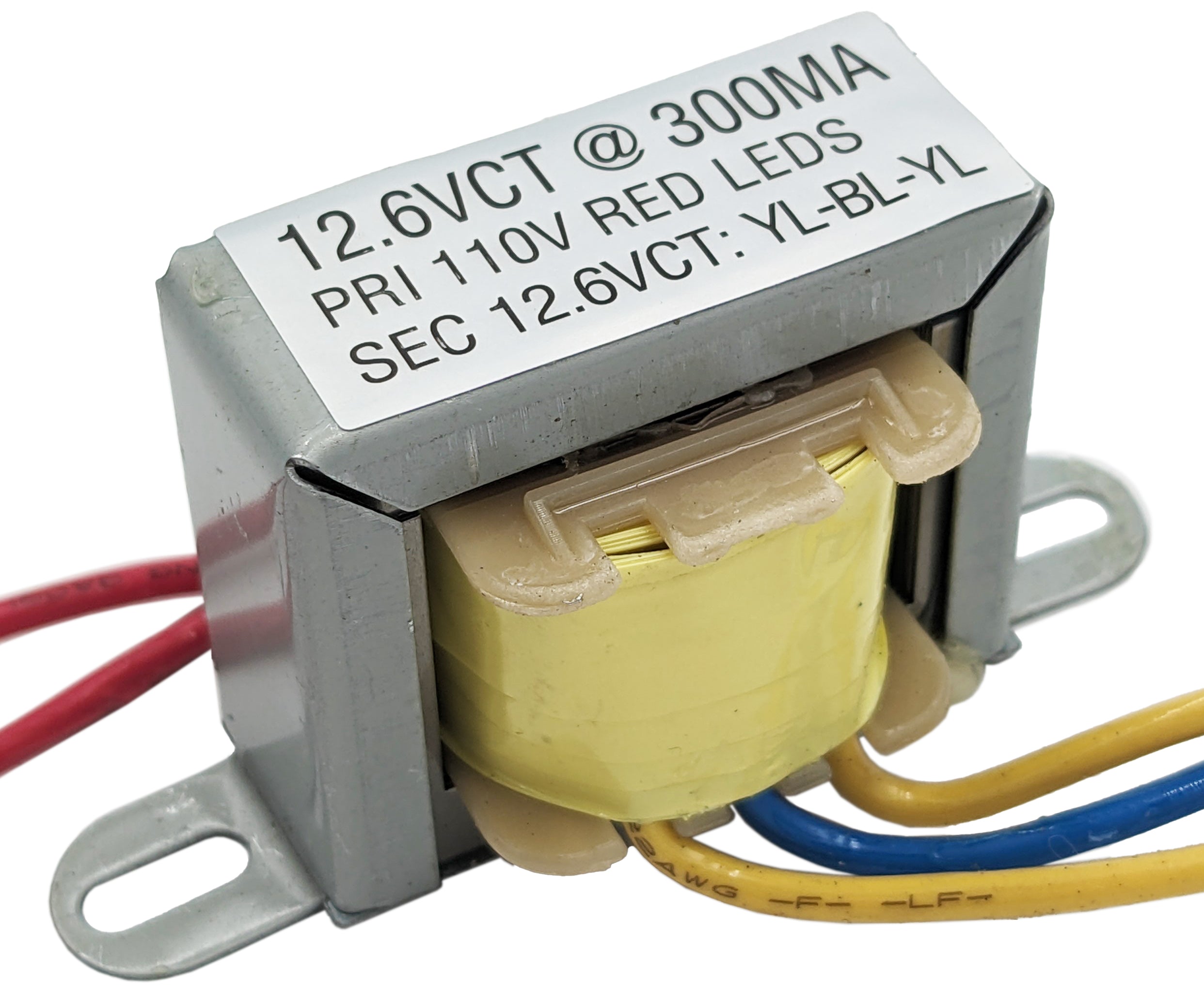 12.6 VCT, 0.3A Power Transformer with Wire Leads and Foot Mount ...