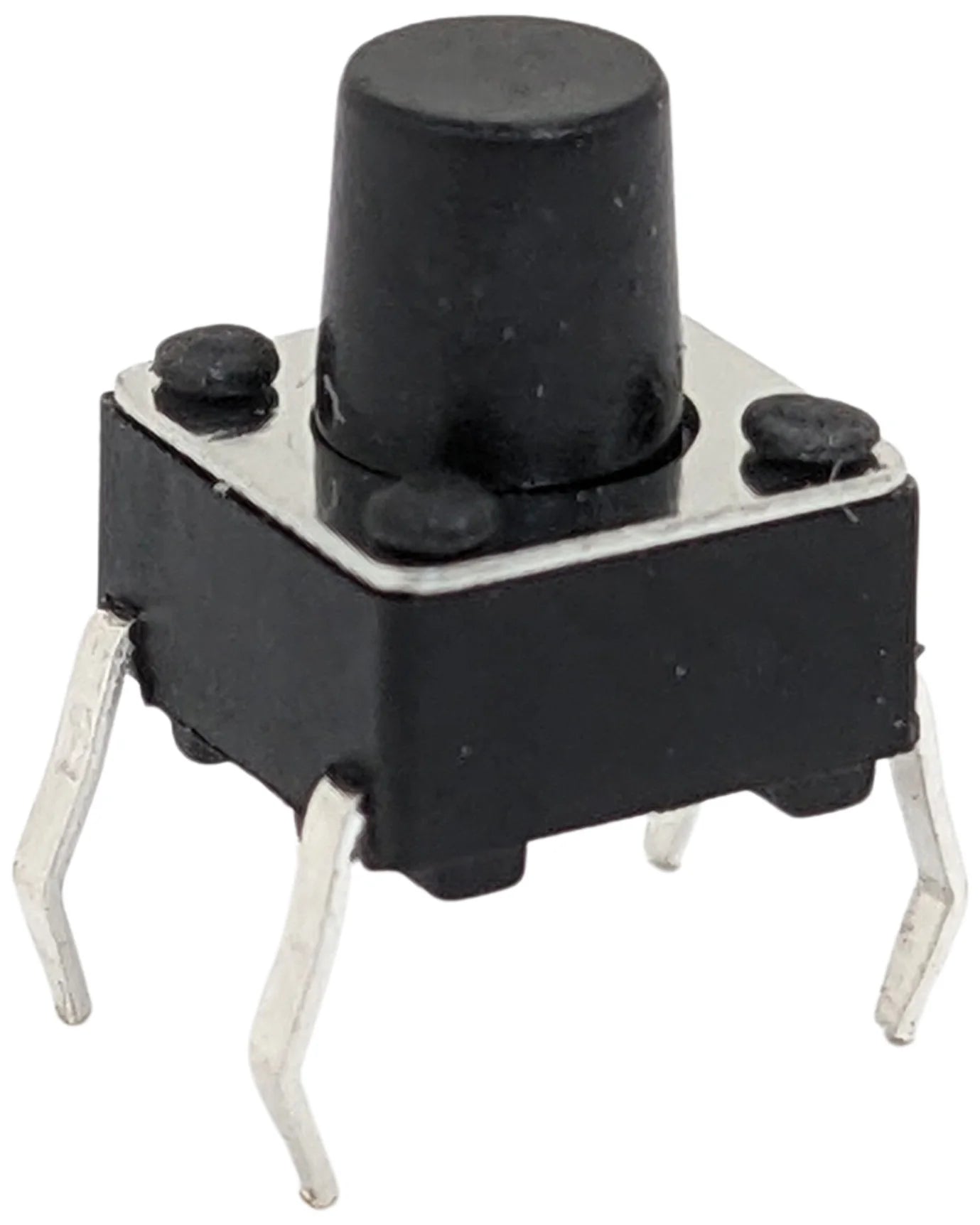 100 Pack 6mm Square Tact Momentary Switch with Round Black Button, 3.5 ...