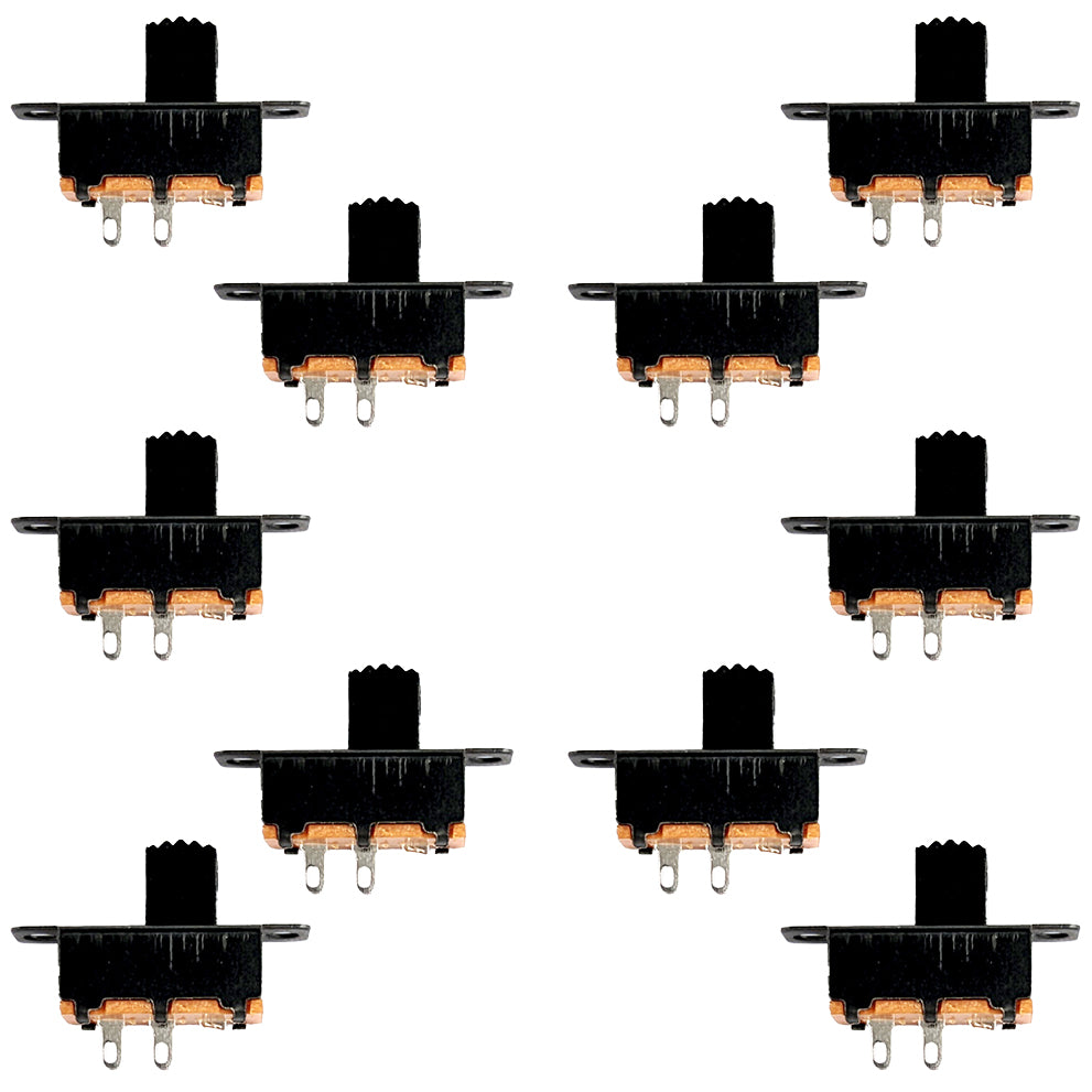 10 Pack Mini 15mm SPST Slide Switch with 2-Pin Solder Lug Termination ...