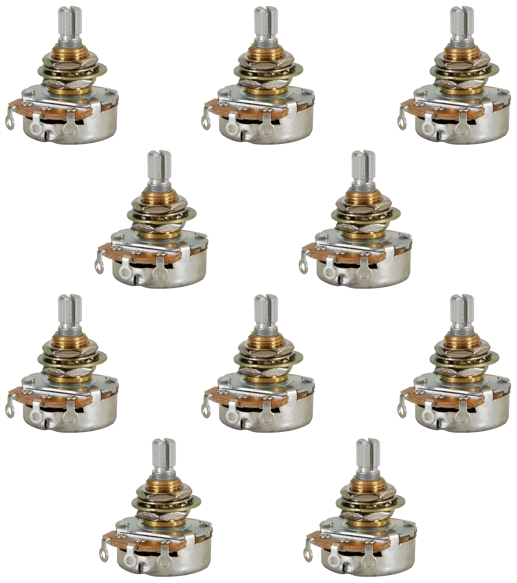 10 Pack Potentiometer Panel Mount Single Turn 1/2W 5K Ohms Serrated Sh ...