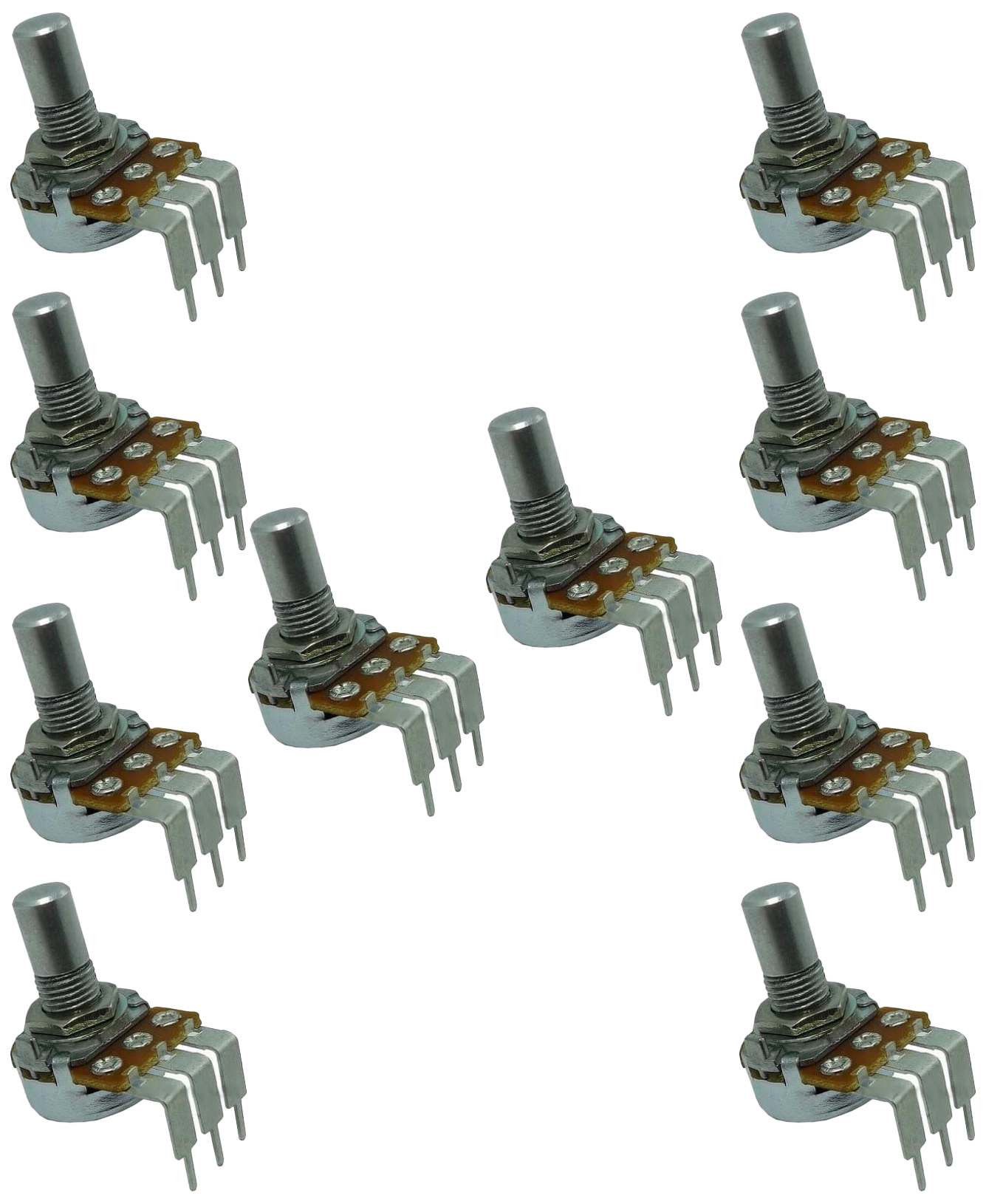 10 Pack Potentiometer Panel/PC Mount 1/4W 1K Serrated Shaft ...