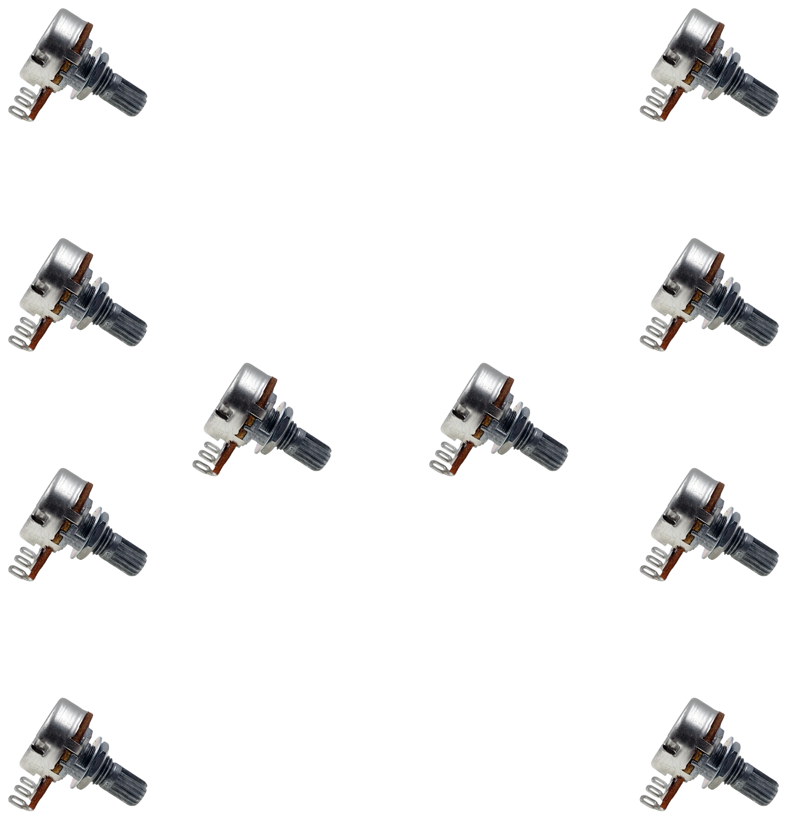 10 Pack 10K, 1/8W Panel Mount Rotary Potentiometer , 16mm 3-Pin Metal ...