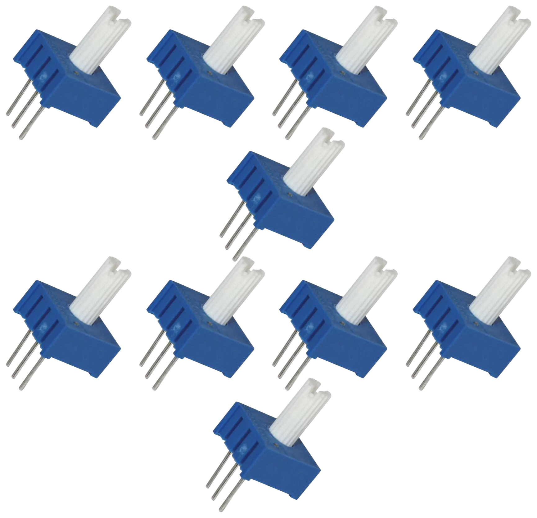 10 Pack 50K Ohm 1/2W Cermet Potentiometer, Single Turn with Shaft, ⅜-i ...