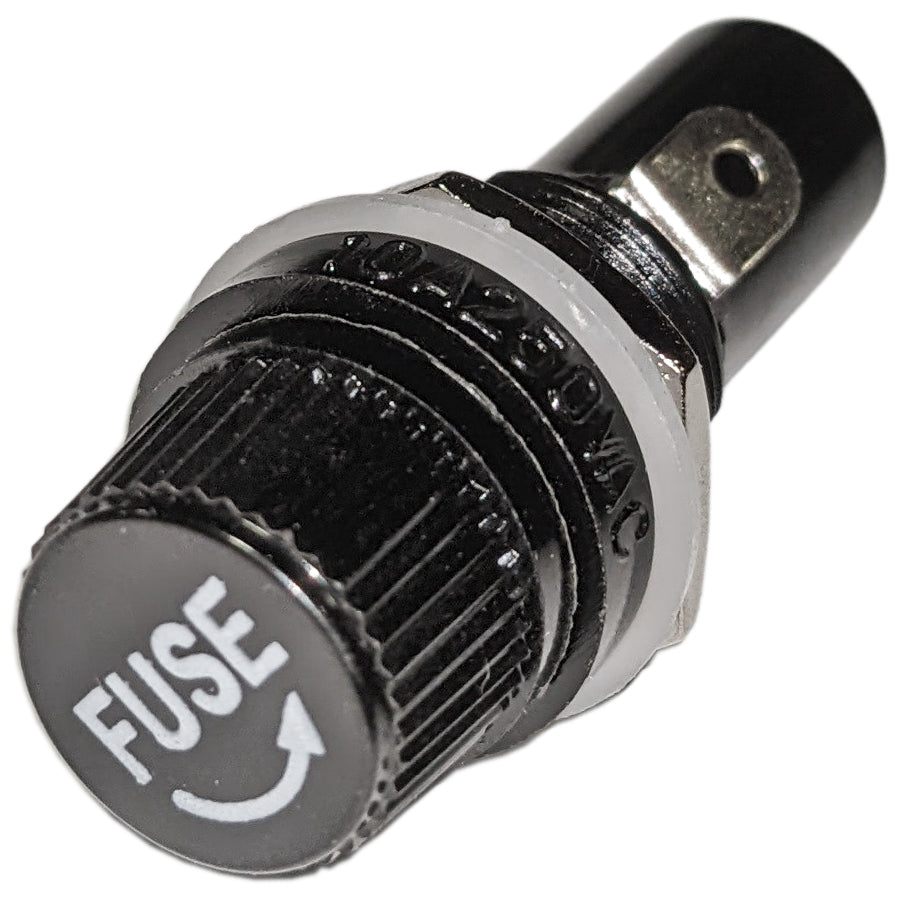 Panel Mount Round Screw-in Fuse Holder, 18.44mm Diameter x 50mm Length ...