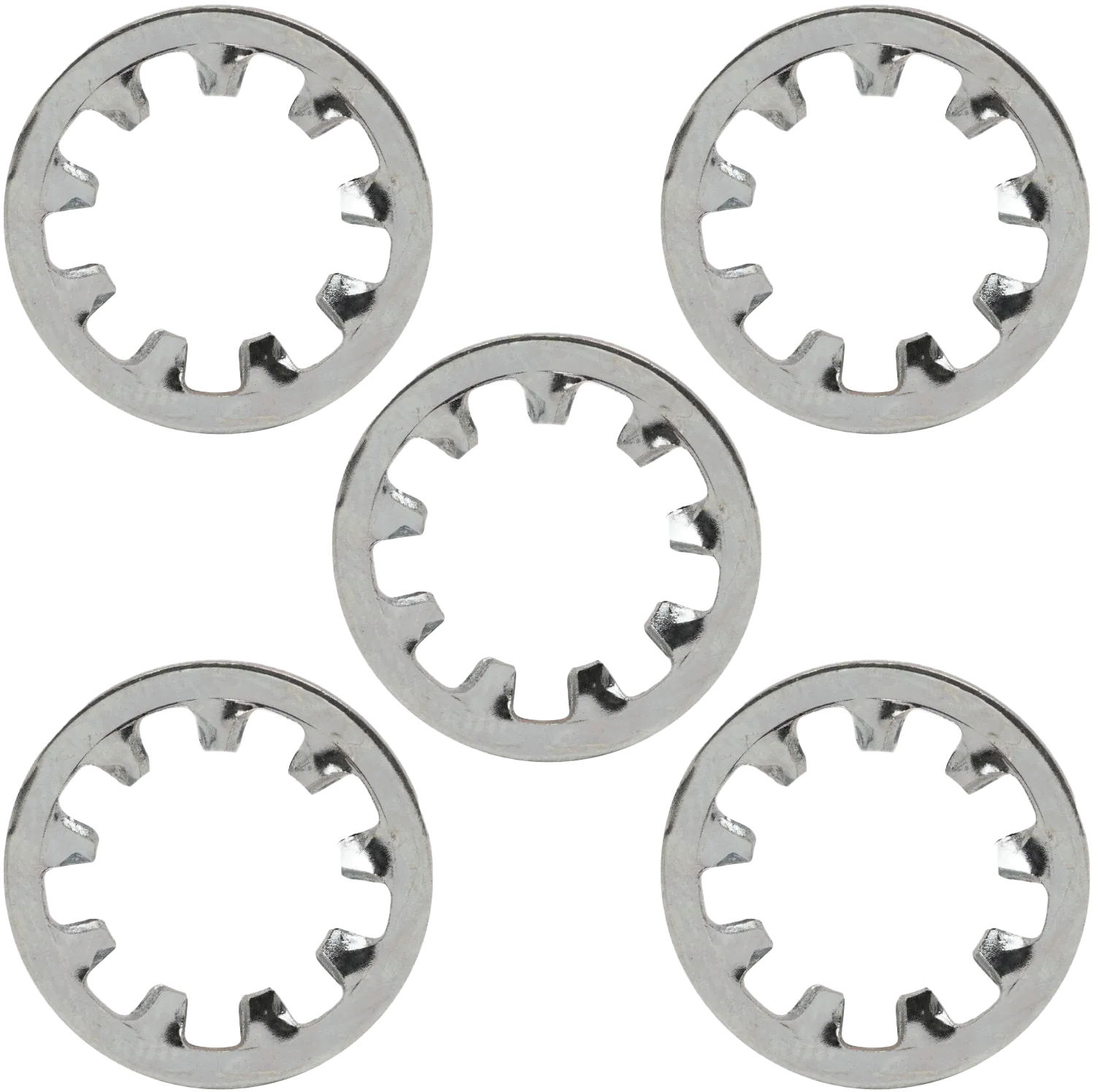 5 Pack Steel Zinc Plated Lock Washers (Internal Tooth), Size 8, 100 Pi ...