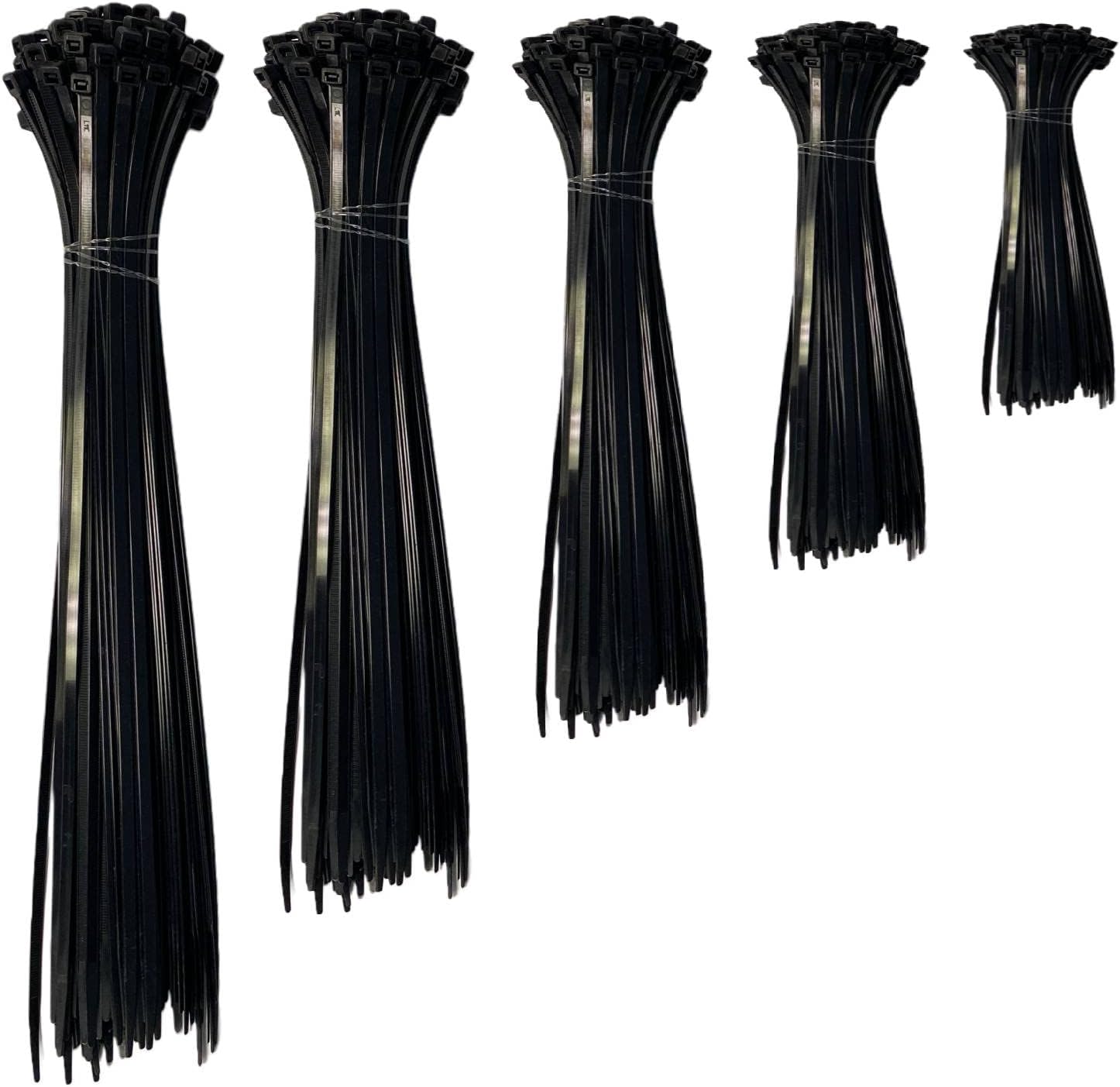 500 Piece Zip Tie Assortment, Includes 4", 5.5", 8", 11", 14" UV Resis ...