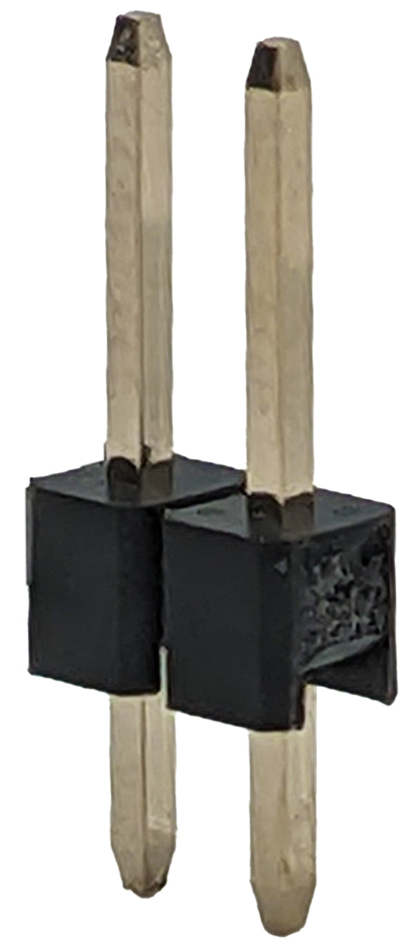 2 Pin Single Row Male Header, 0.025" Square Posts on 0.1" Center ...