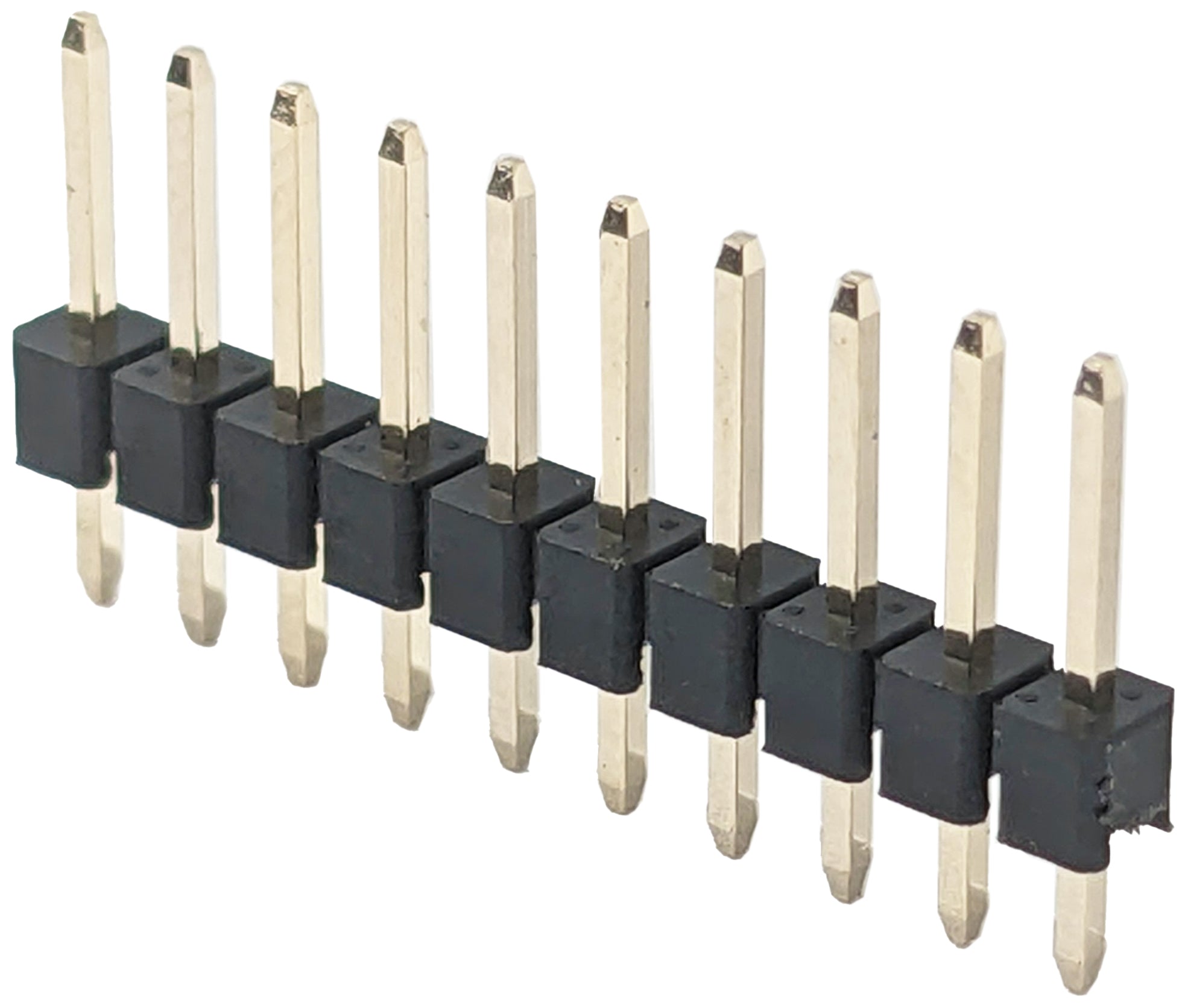 10 Pin Single Row Male Header, 0.025" Square Posts on 0.1" Center ...