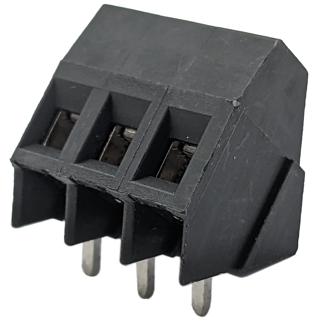 45° Angle 3 Position Wire to Board Terminal Block, Side Entry, Screw T ...