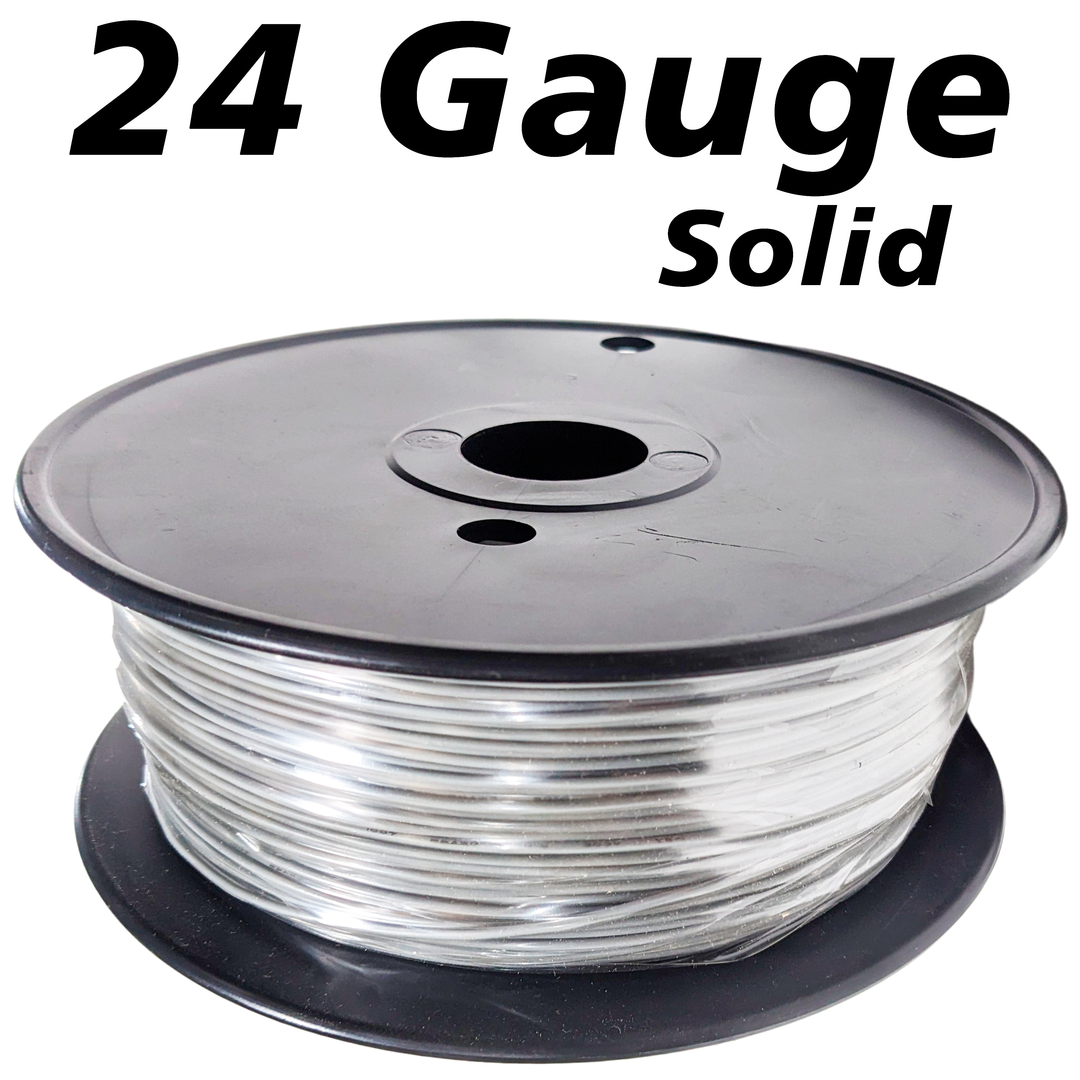 1,000 Feet Gray 24 Gauge Solid Hook-Up Wire, Tinned Copper, PVC Insula ...