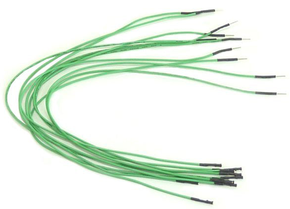 10 Pack 12-inch Male to Female Reinforced Jumper Wire, Green Color ...