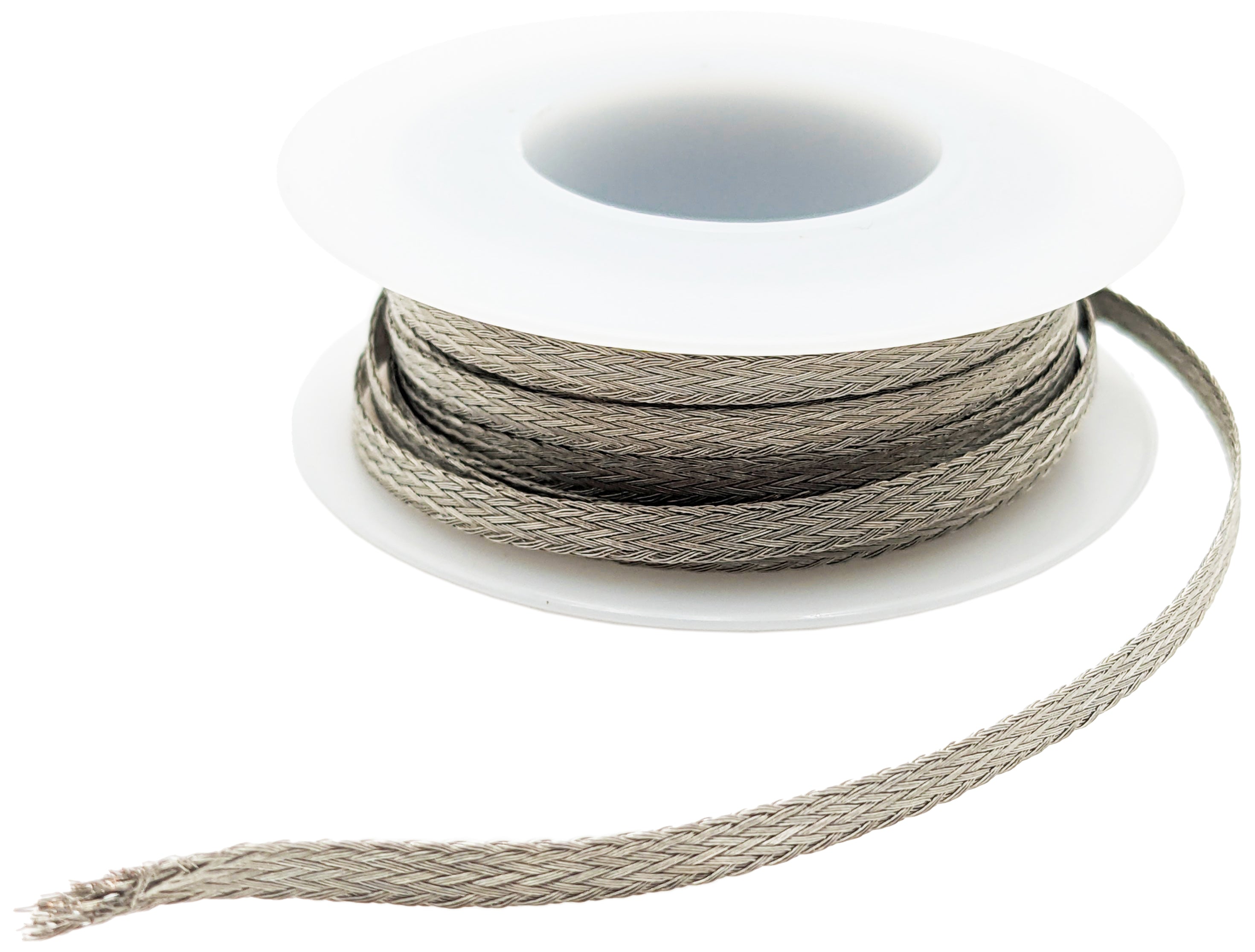 25 Feet 15 Gauge Tubular Tinned Copper Braid, 1/8" Inside Diameter, Sp ...