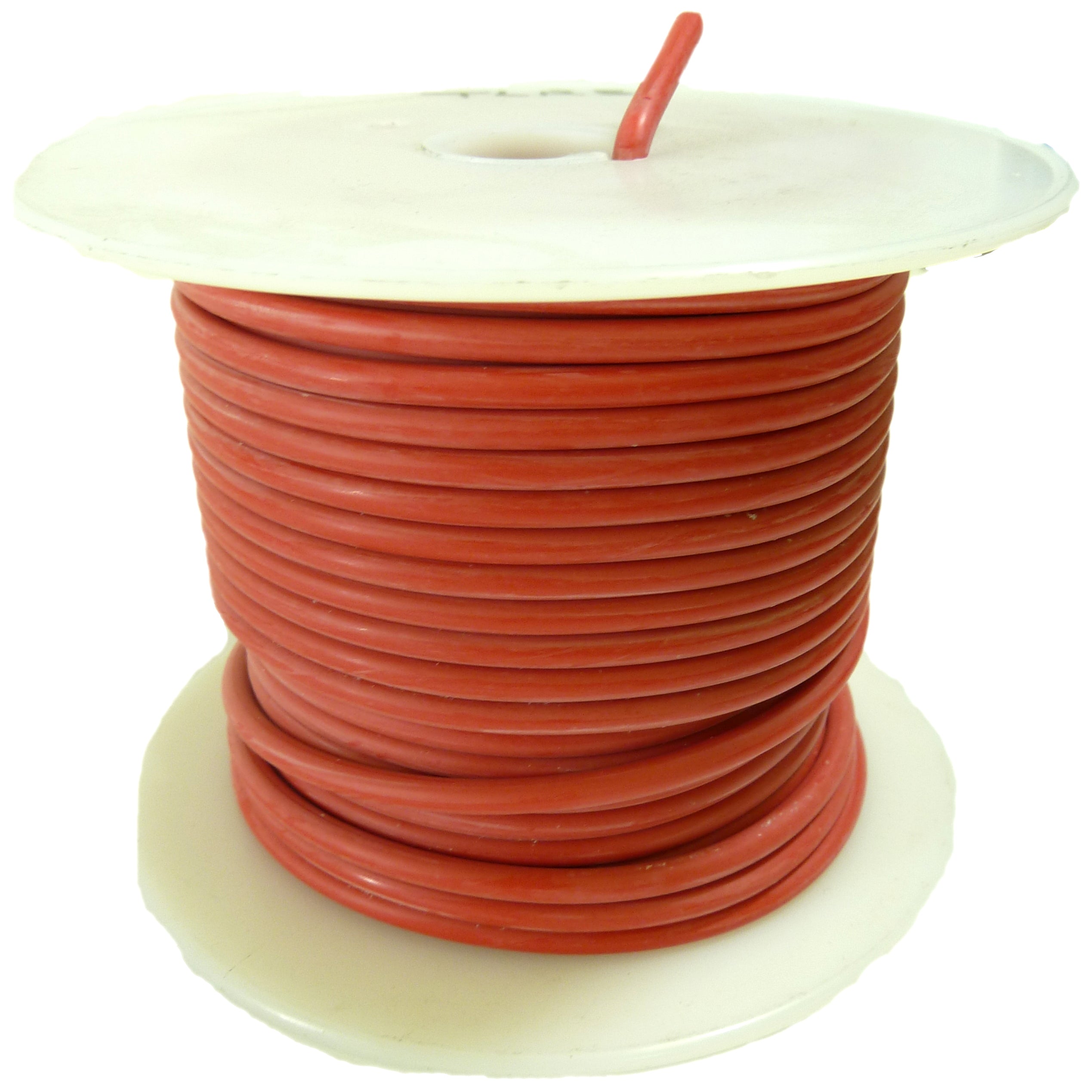 100 Feet Red 20 Gauge Stranded Flexible Test Lead Wire, Rubber Insulat ...