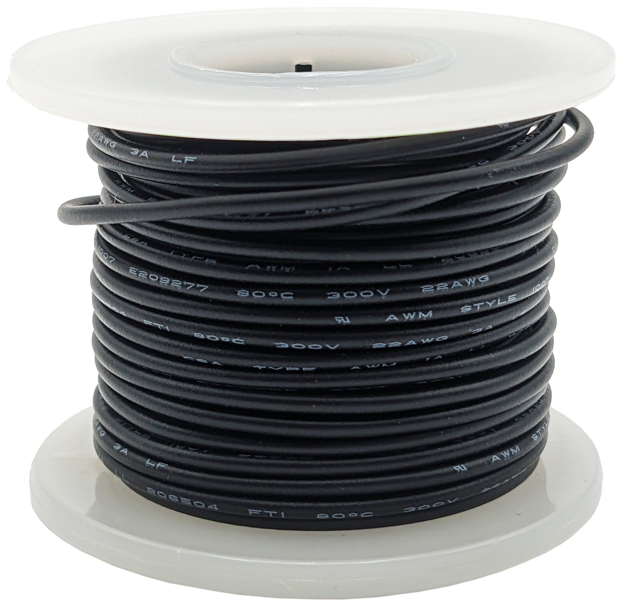 25 Feet Black 22 Gauge Solid Hook-Up Wire, Tinned Copper, PVC Insulati ...