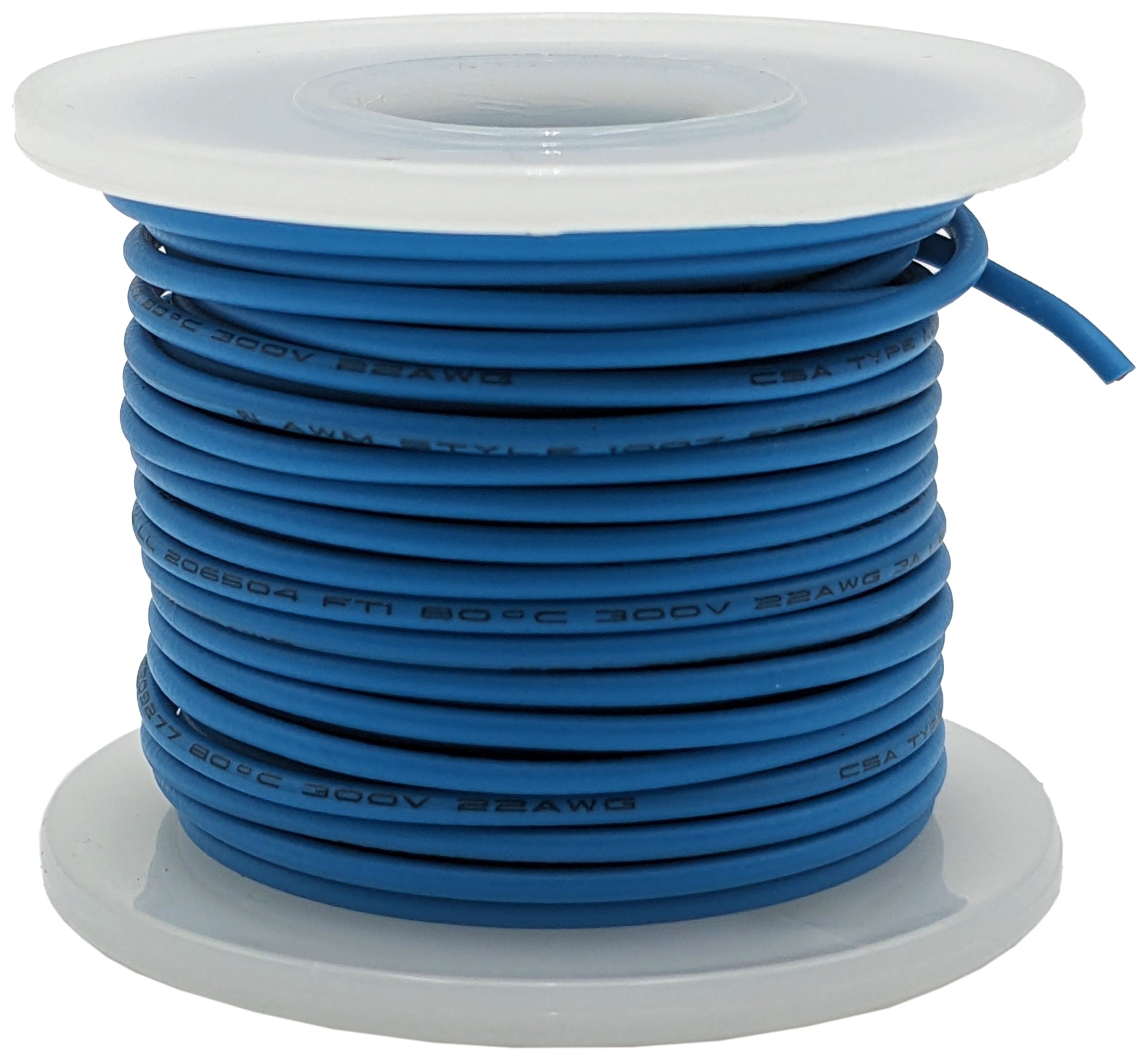 25 Feet Blue 22 Gauge Stranded Hook-Up Wire, Tinned Copper, PVC Insula ...