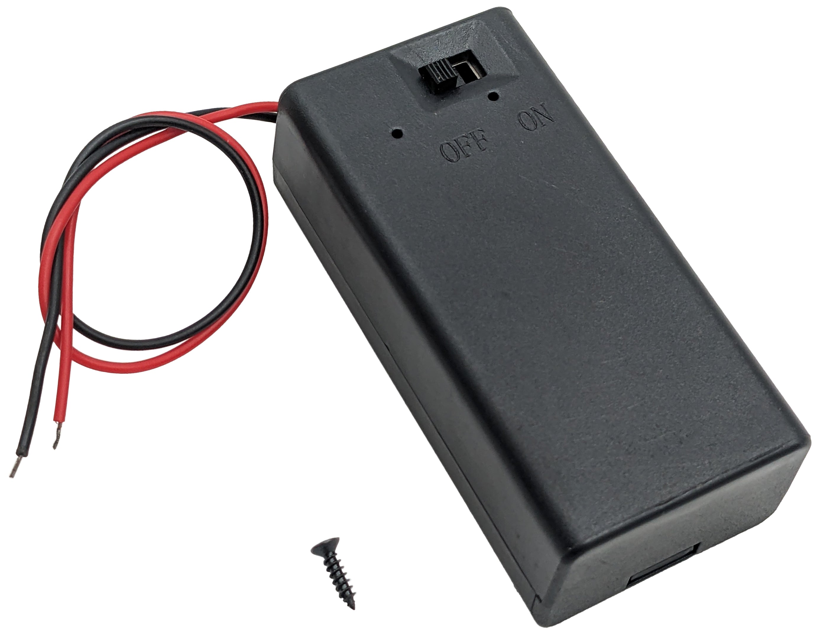 9V Battery Holder with Cover, ON/OFF Switch, Red & Black Wire Leads ...
