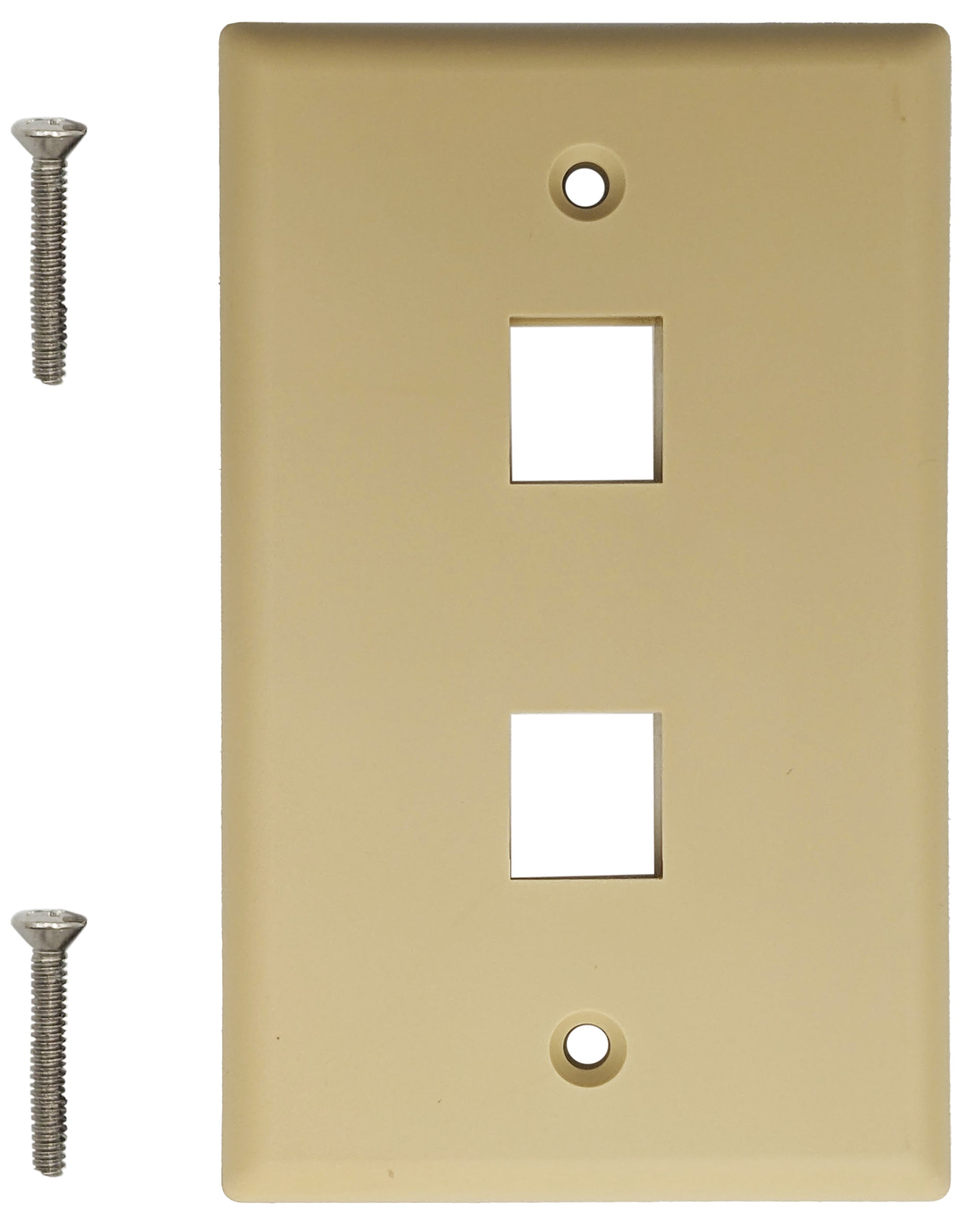 Plastic Wall Plate for Keystones, 2 Ports, Includes Screws (Beige ...