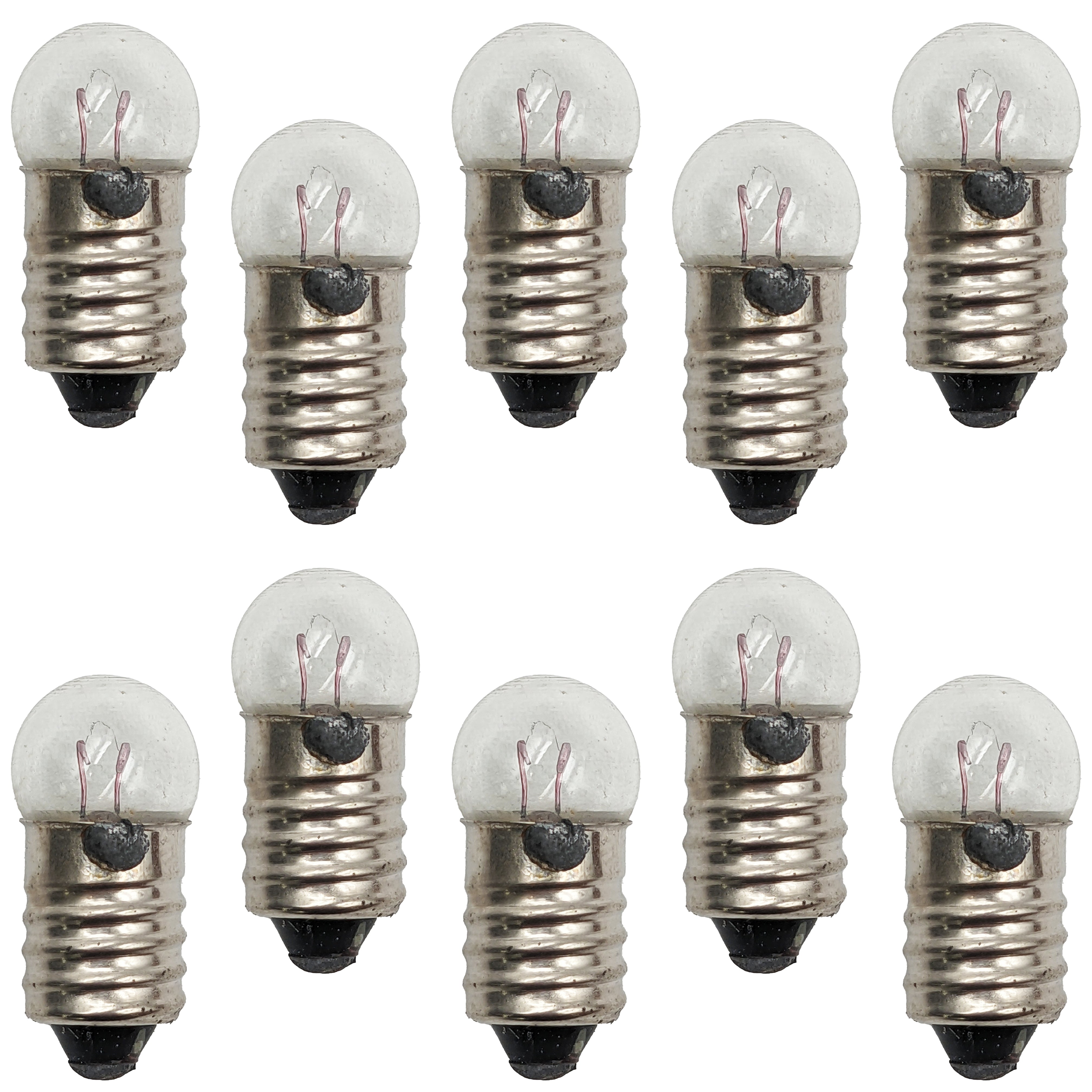 10 Pack 1.5V, 0.3A Miniature Bulbs, E10 Base – SciencePurchase