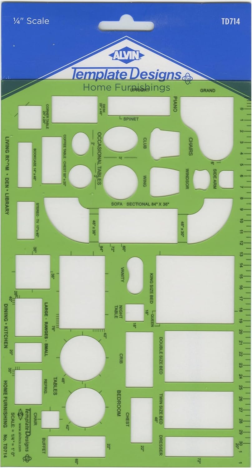 ALVIN Home Furnishing Template, Drawing and Drafting Tool for Artists ...
