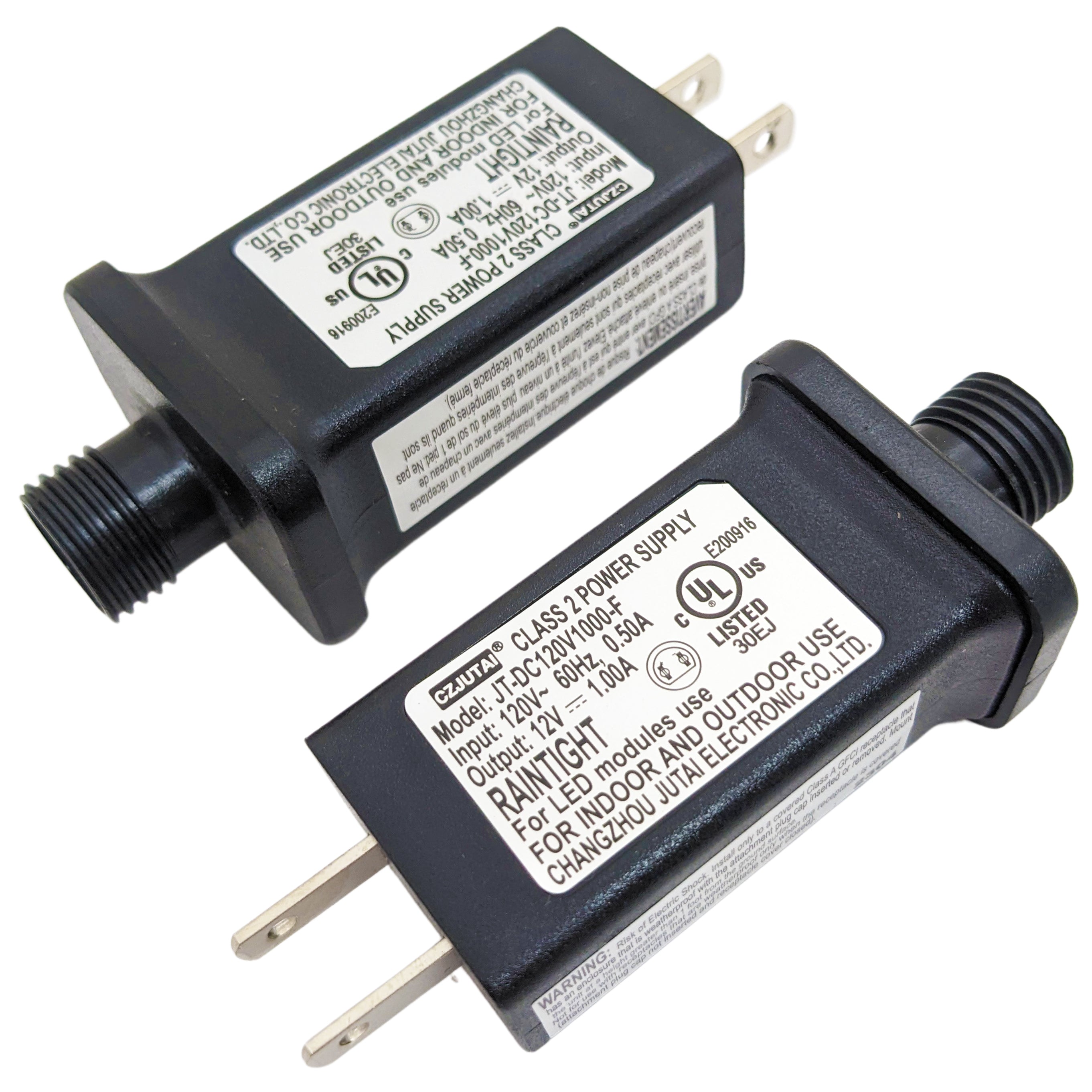 2 Pack Raintight 12V 1A LED Transformer Class 2 Power Supply Replaceme ...