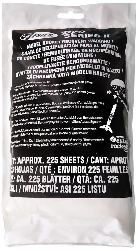 Estes Pro Series II Recovery Wadding, Approximately 216 Sheets (3556 ...