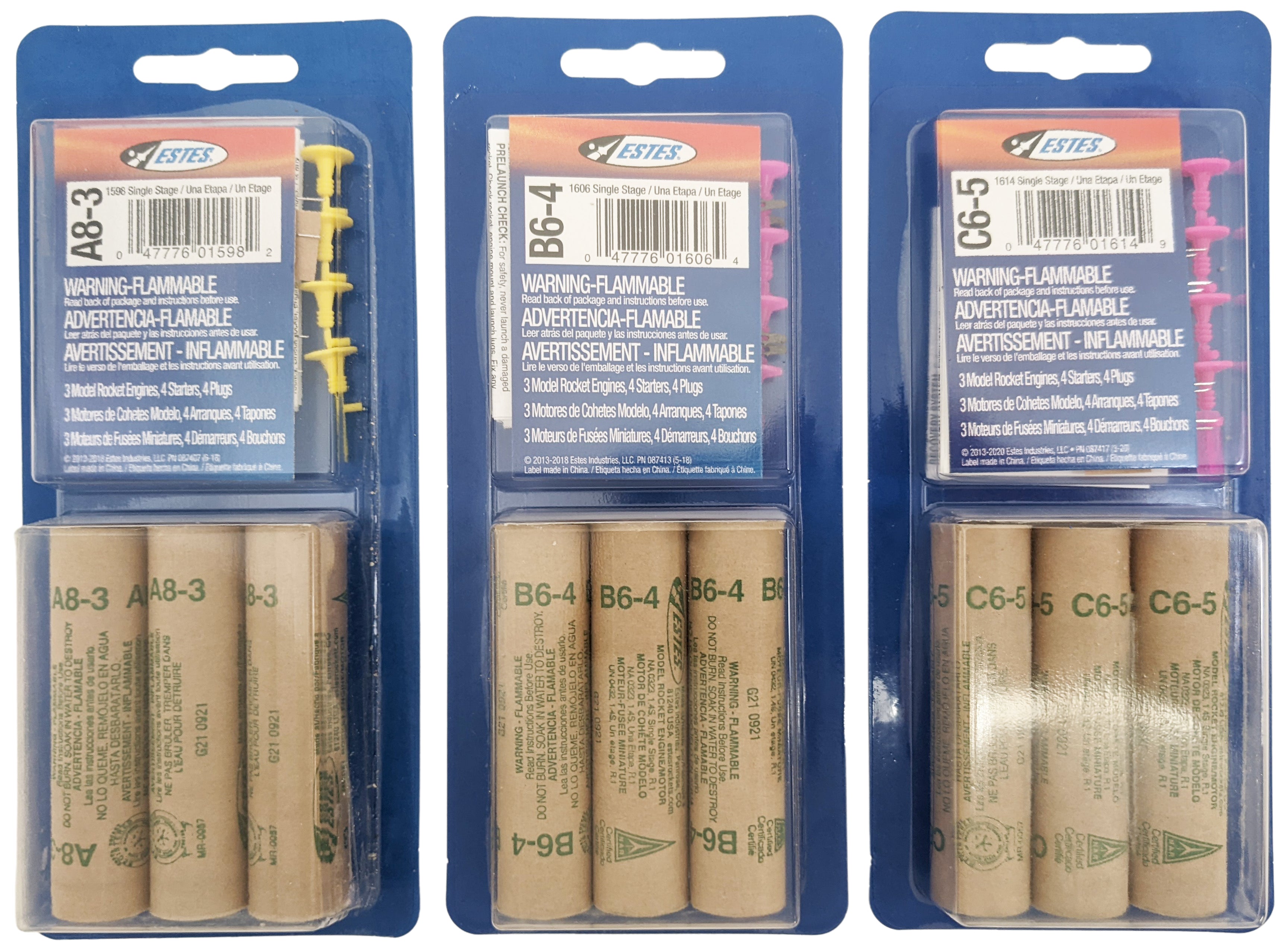 Estes Engine Bundle - Includes Three A8-3, Three B6-4, and Three C6-5 ...