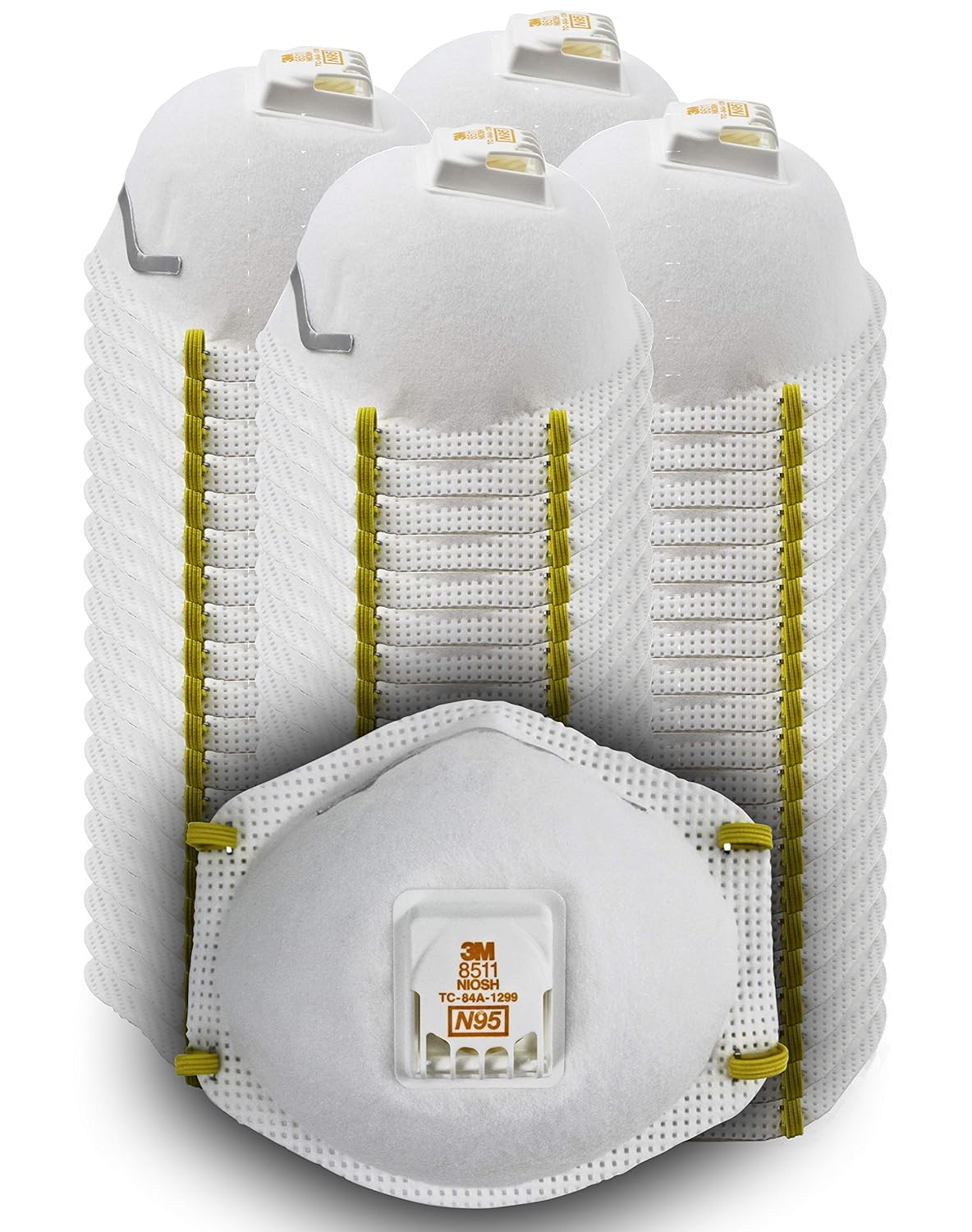 3M 80 Pack N95 Particulate Respirator with Cool Flow Valve for Easy Br ...