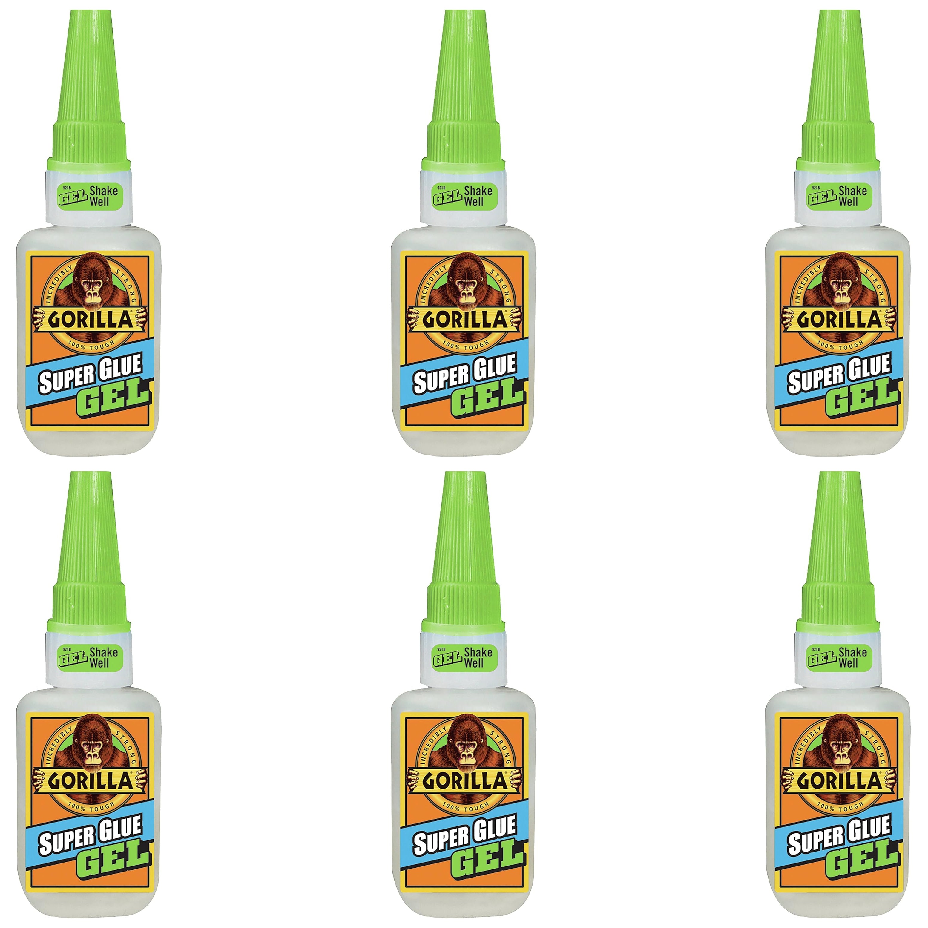 Gorilla 6 Pack 15 Gram Tubes Super Glue Gel, Dries in 10-45 Seconds ...