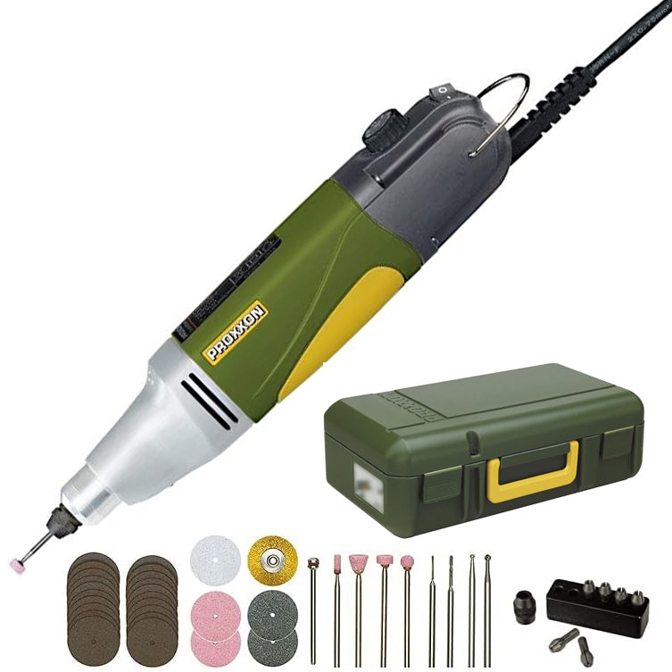 Proxxon Professional Rotary Tool IBS/E with 34 Bits / Cutters and Stor ...