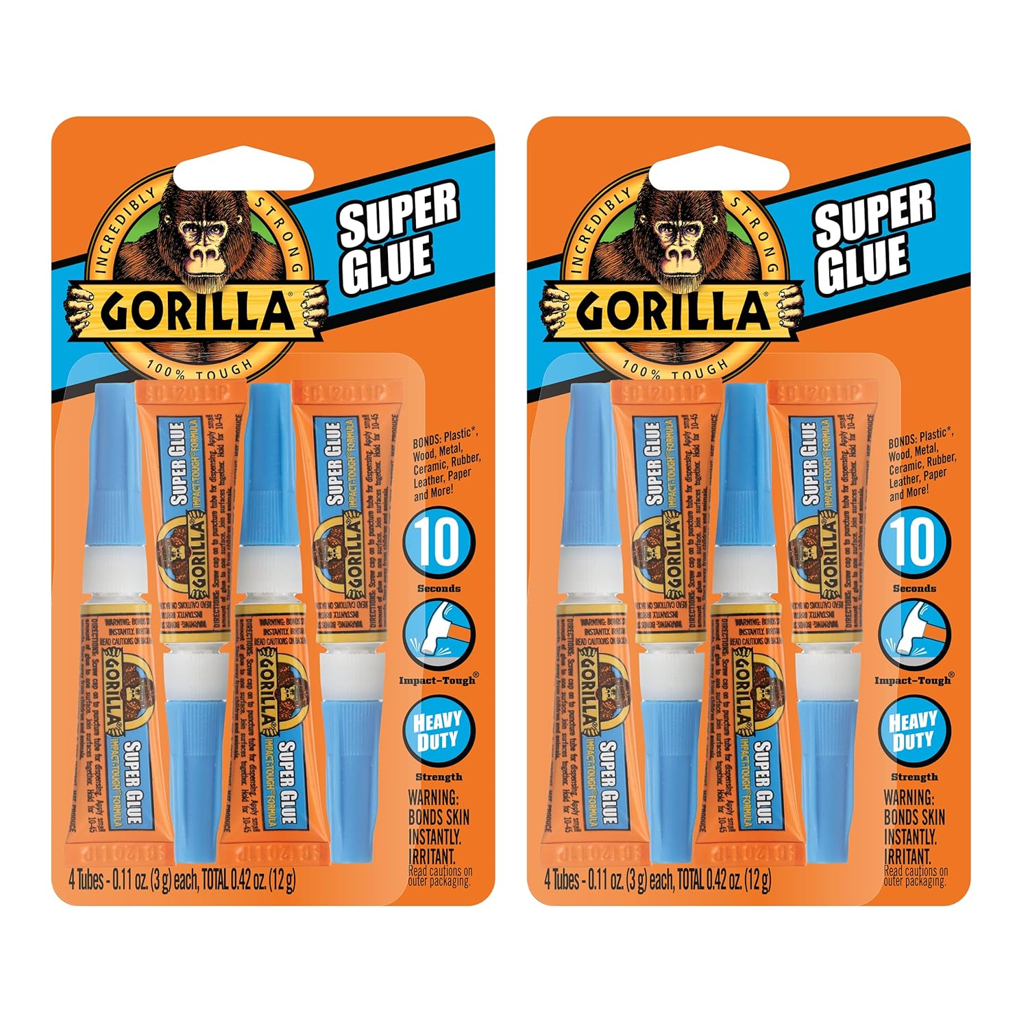 Gorilla 8 Tubes, 3 Grams per Tube Super Glue, Clear – SciencePurchase