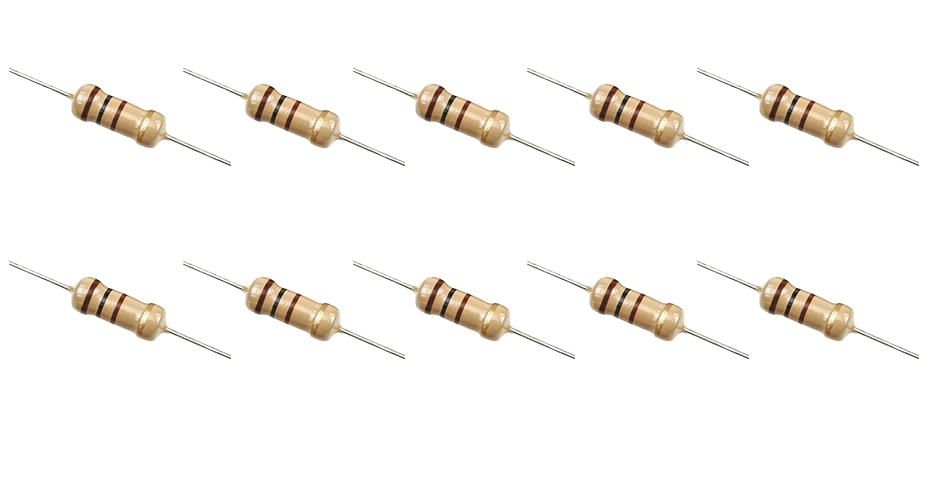 10 Pack 10 Ohms Carbon Film Resistors, 1W, ±5% Tolerance – SciencePurchase