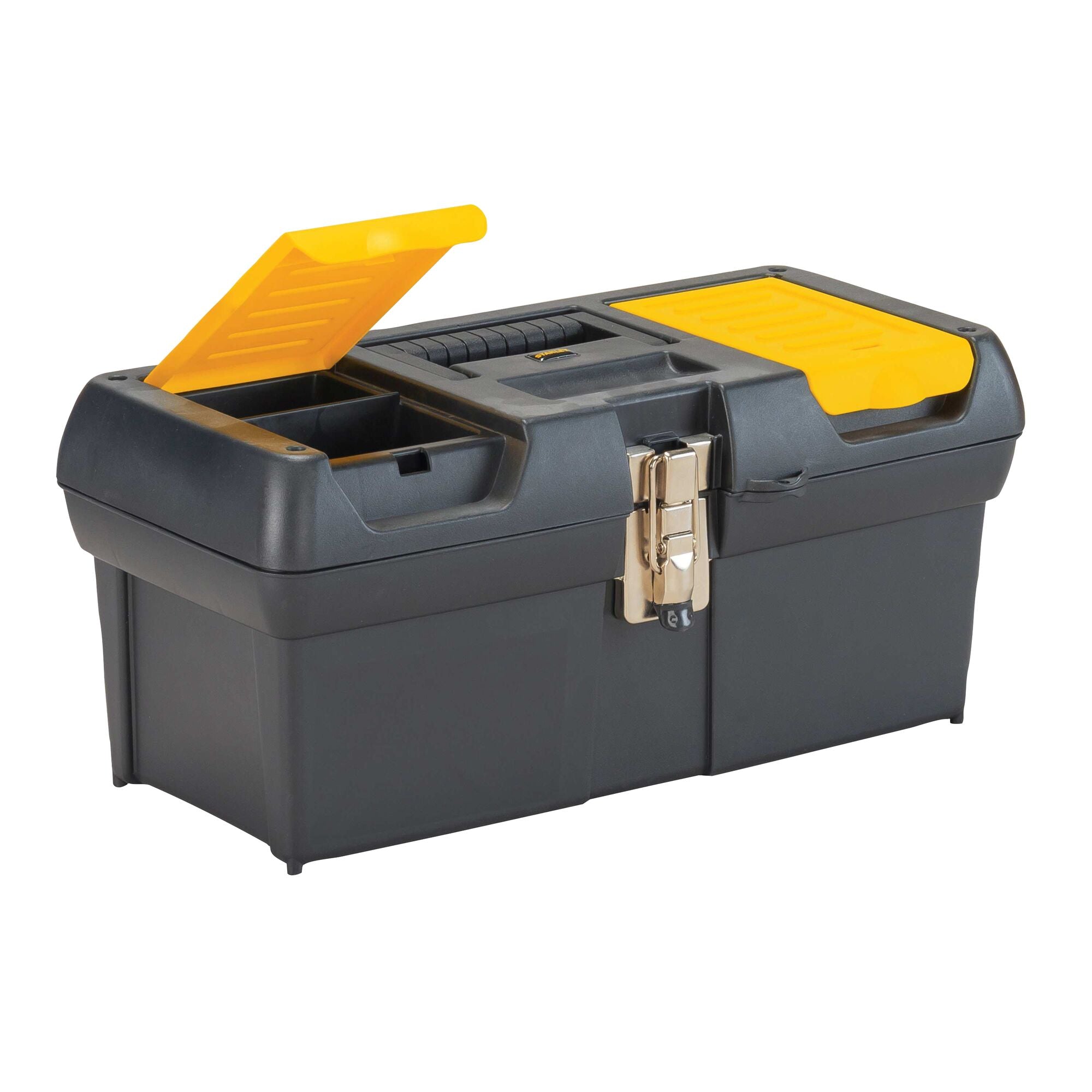 Stanley 16" Tool Box with Tray, Handle, Pad Lock Eye (Padlock not incl ...