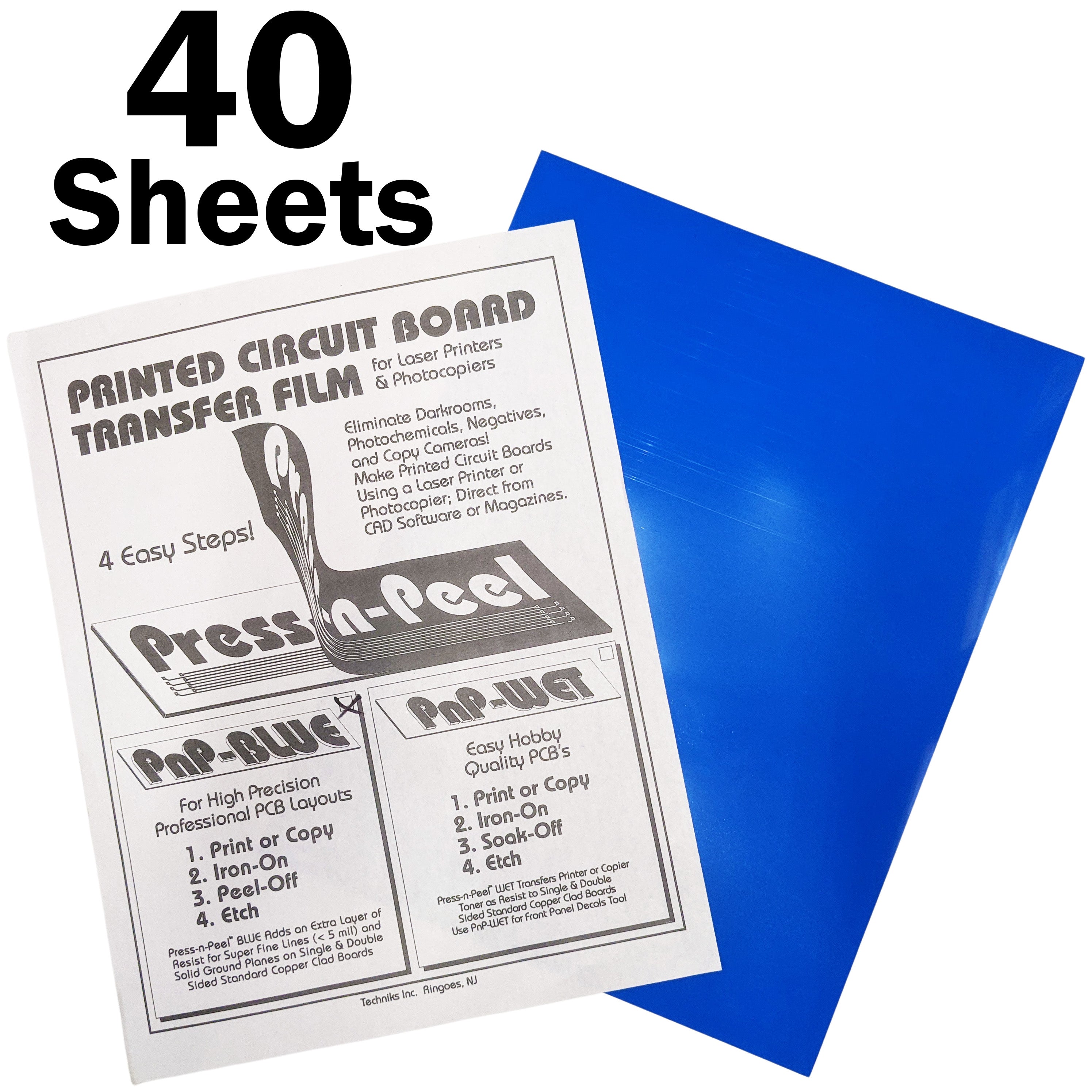 40 Sheets Press-n-Peel Blue PCB Transfer Film, Printable A4 Size ...