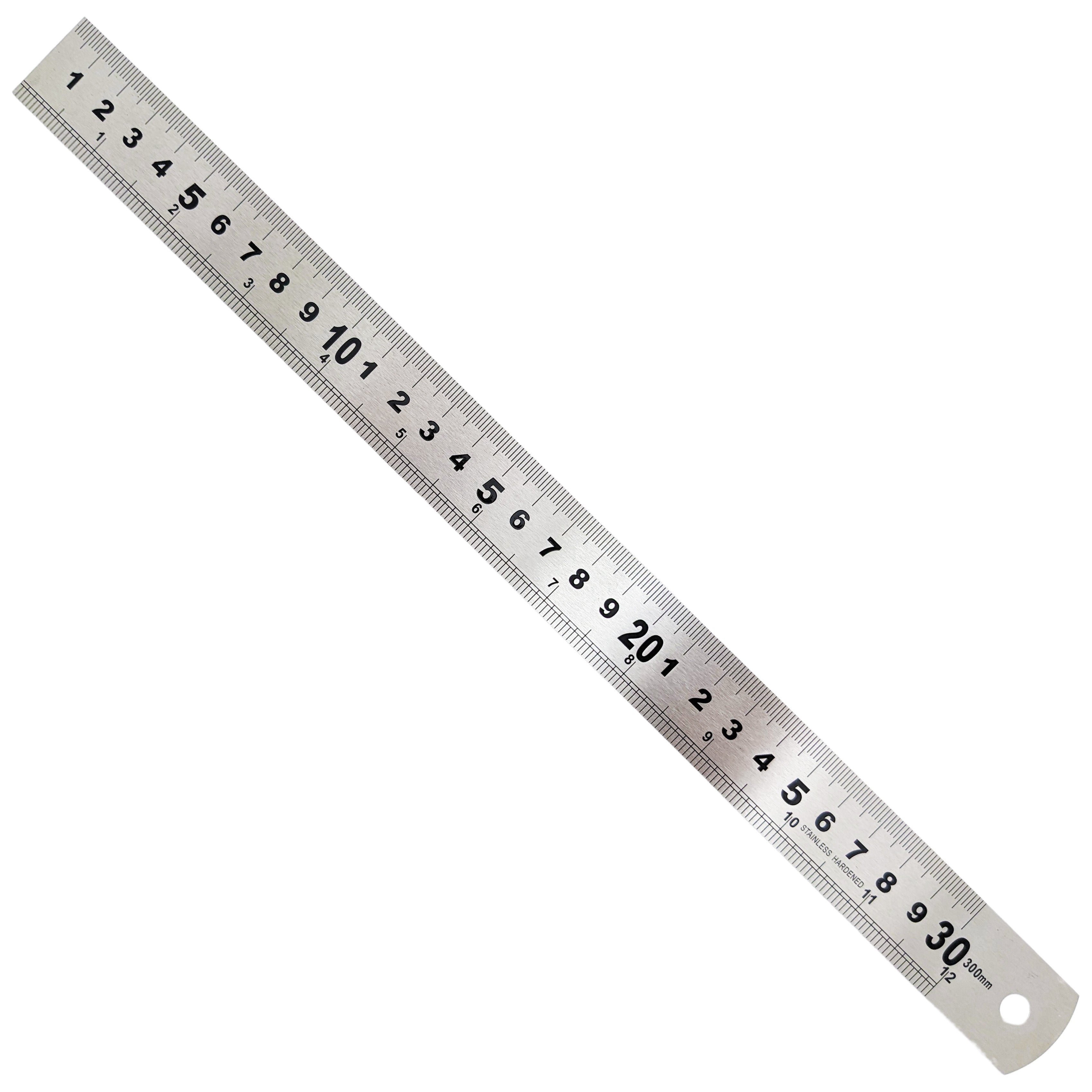 Stainless Steel 12" / 30cm Ruler - Imperial Inches and Metric Millimet ...