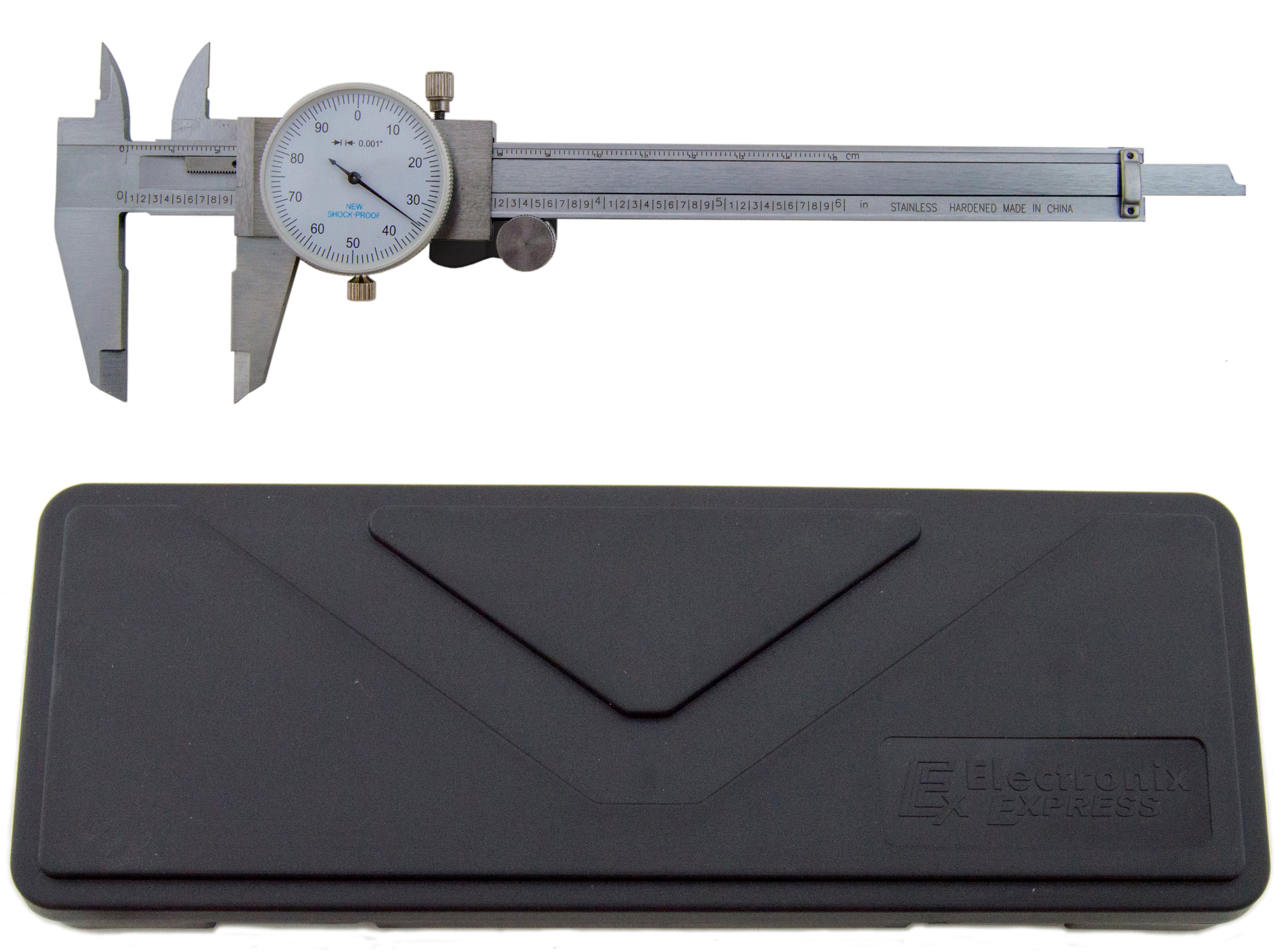 6" Utility Dial Caliper, 0.001" Resolution with Slide Lock, Includes C ...