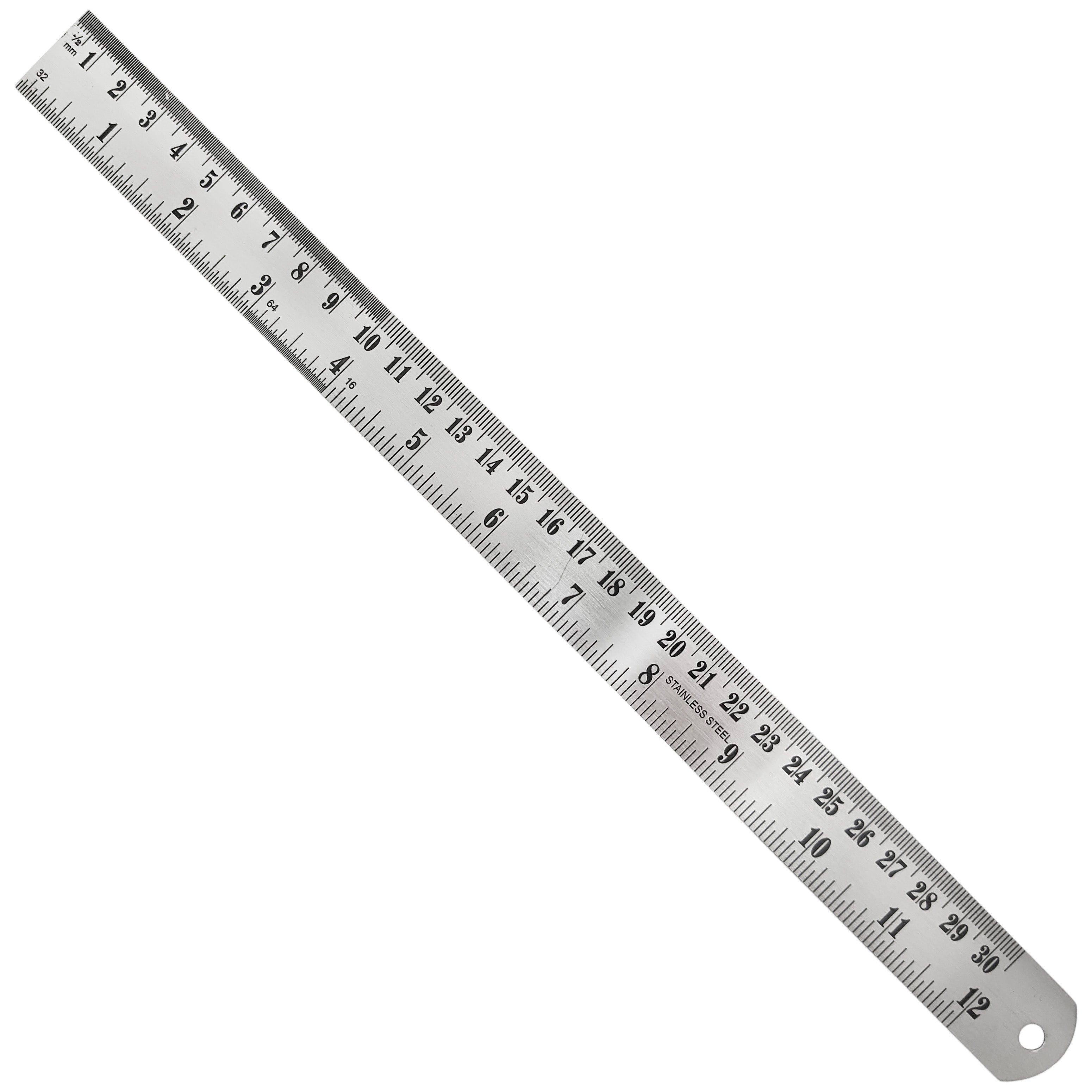 Enkay 12-Inch / 30cm Steel Ruler with 1/8", 1/16", 1/32", and 1/64" Ma ...