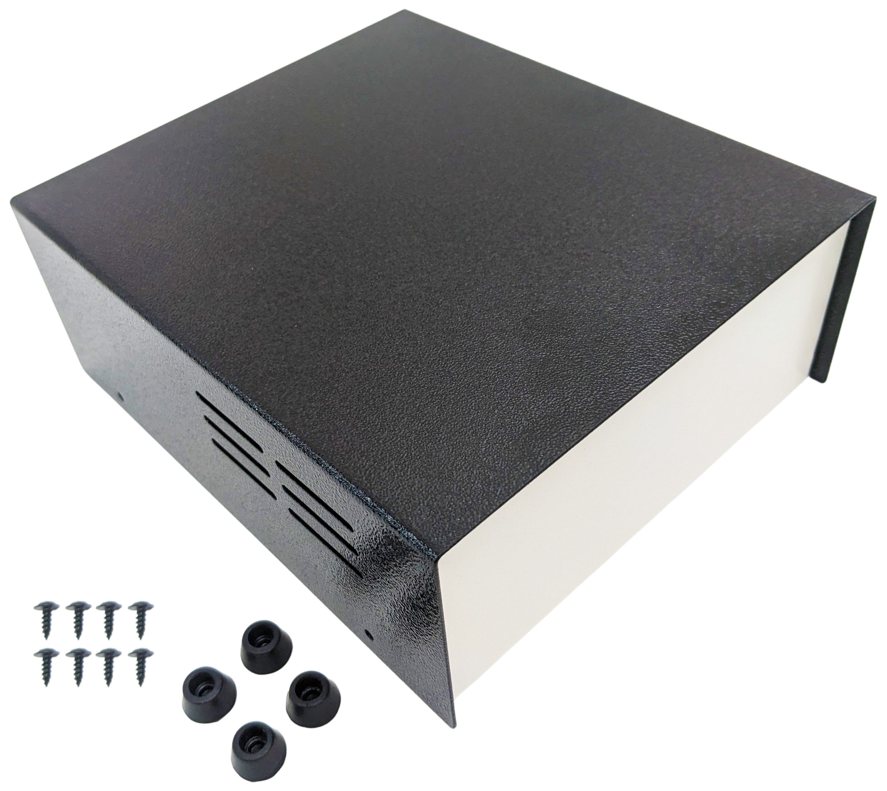 6.37" x 7" x 2.75" Metal Project Box Enclosure with Ventilation Holes ...