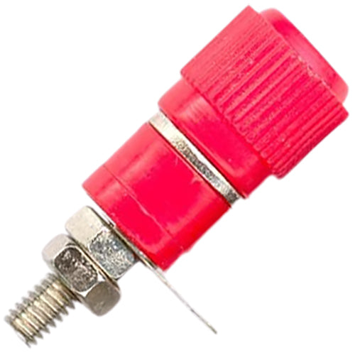 Red Binding Post, 4mm Plug Size, Overall Length: 1.30", Overall Diamet ...