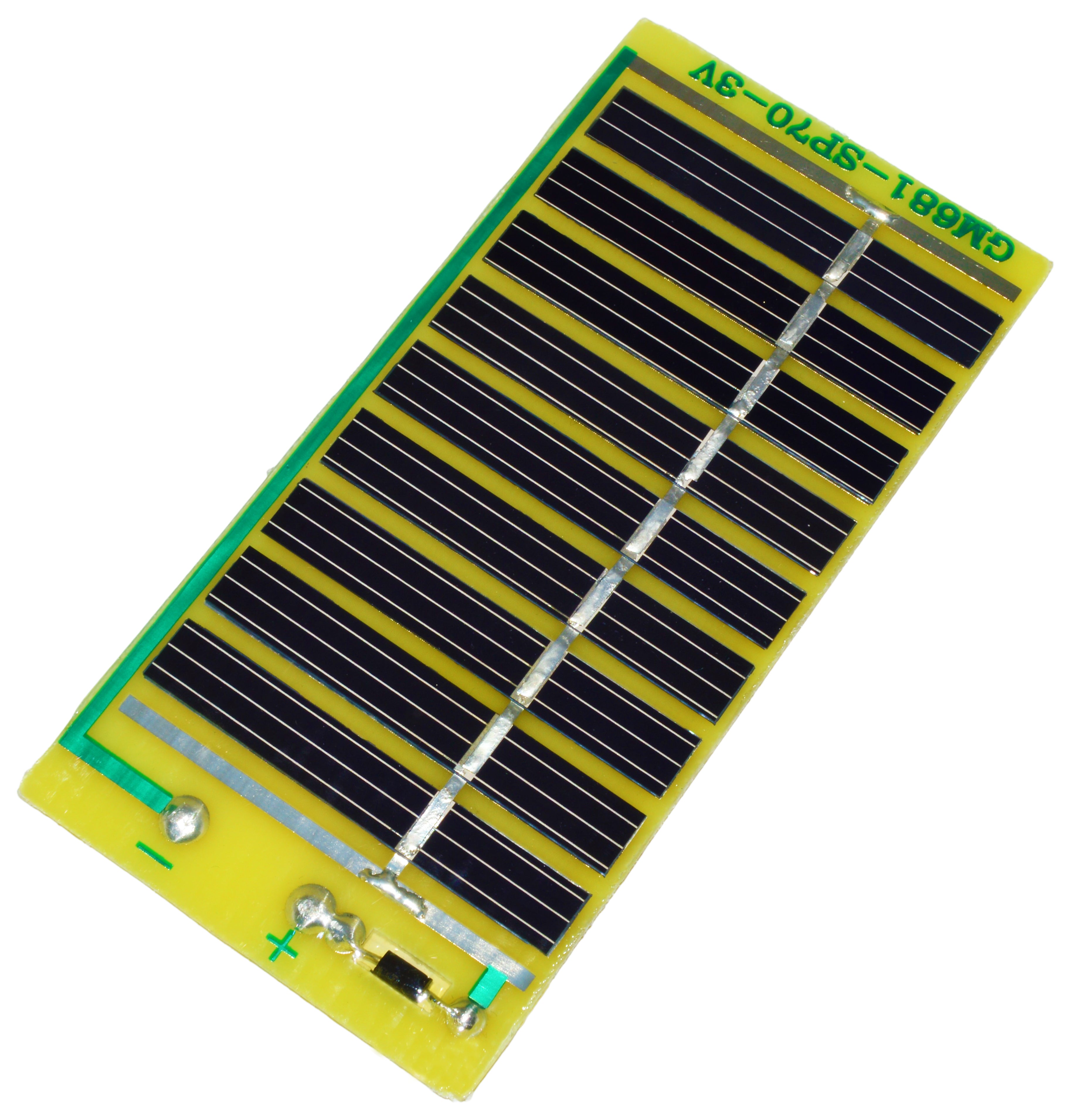 Mini Solar Cell, Voltage 5.0V (Voc), Current 60mA Isc (Typ), Size 53x1 ...