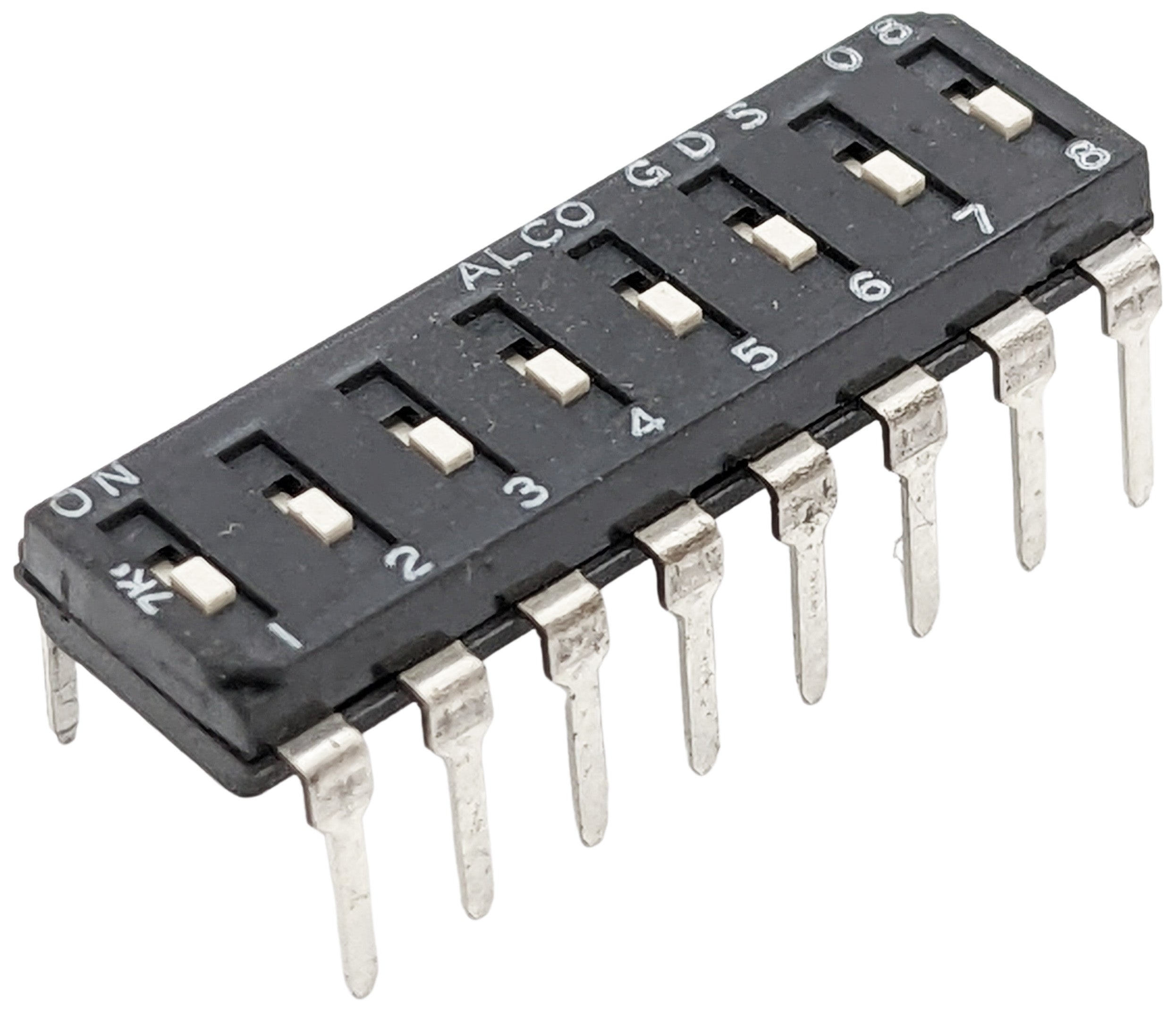 Alcoswitch 8 Switch DIP Switch, 16-pin, End to End Stackable, Low Prof ...