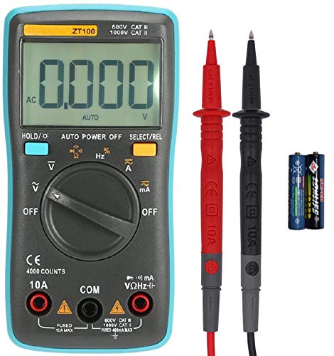 Auto-Ranging Digital Multimeter with 4000 Counts and Backlit LCD Displ ...