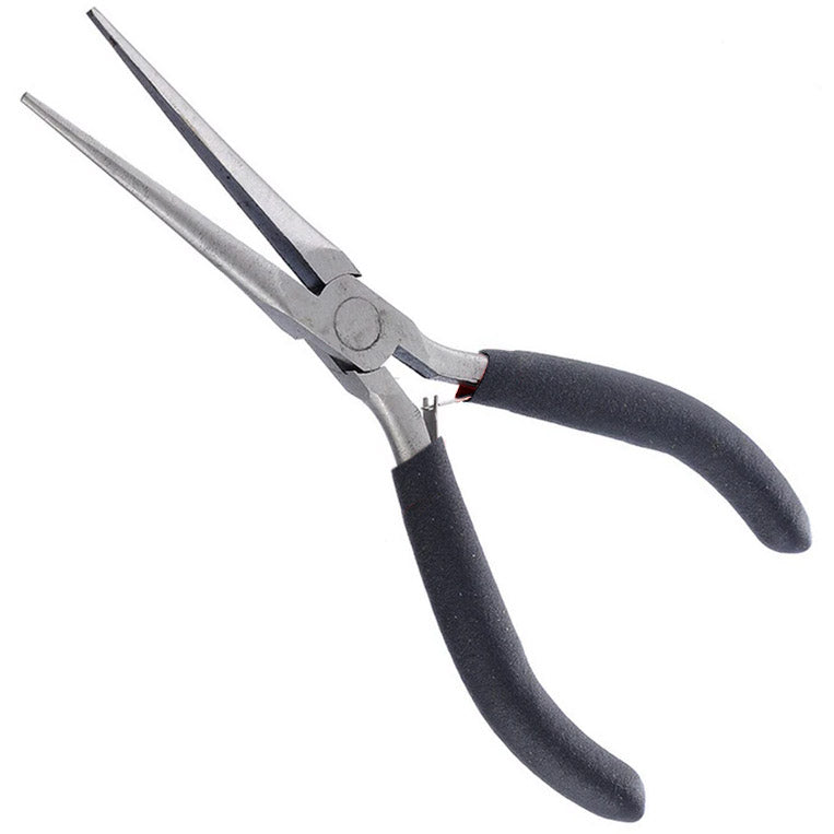 6" Mini Needle Nose Pliers (Non-Serrated Jaw) with Return Spring and C ...