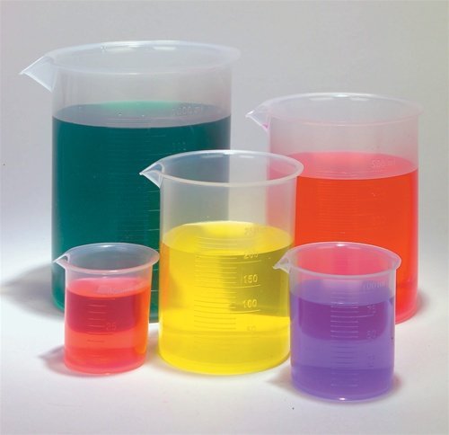 SEOH 5 Piece Plastic Beaker Set: Includes 50mL, 100mL, 250mL, 500mL, a ...